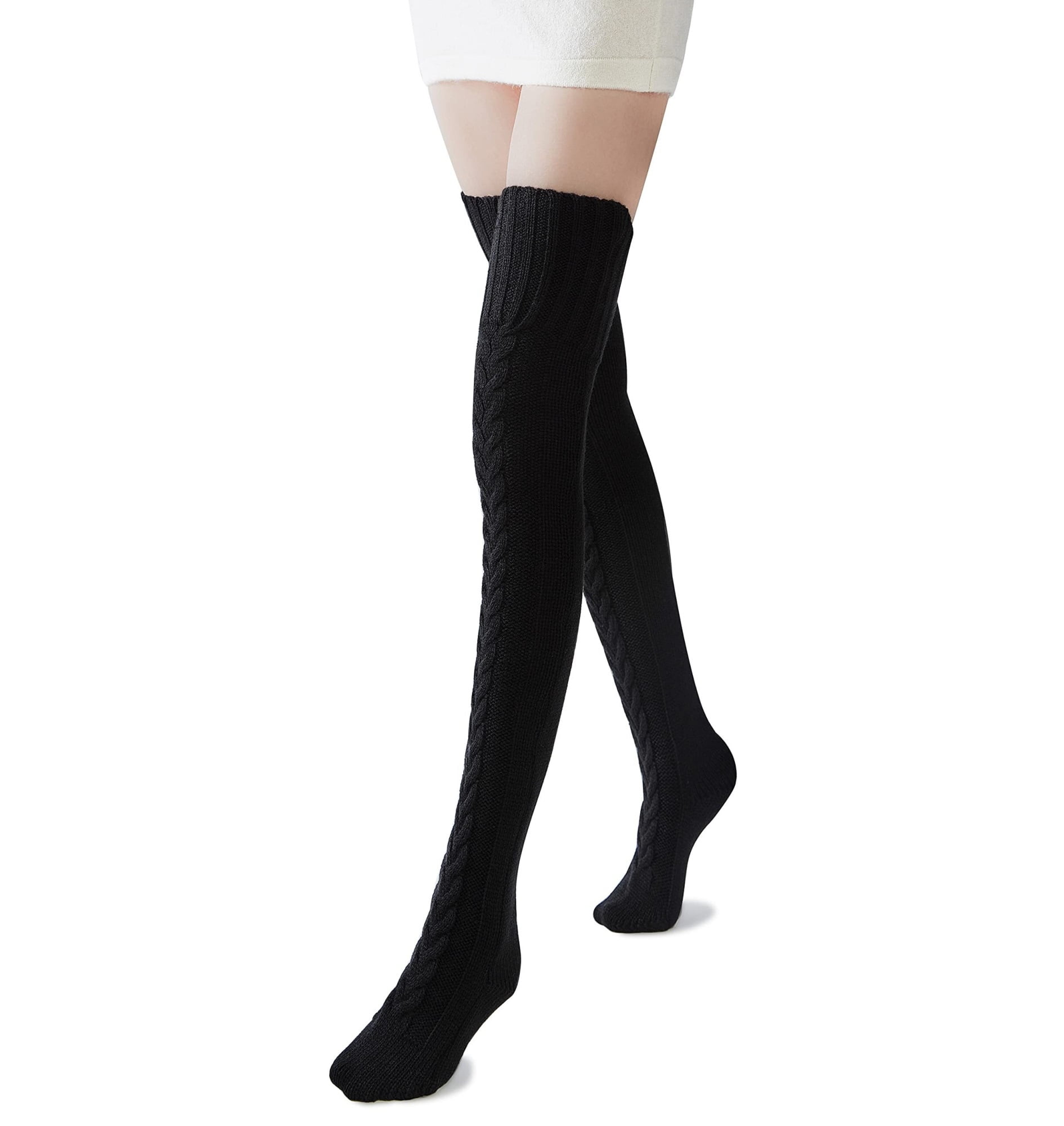 WEN Women's over-the-knee high knitted boot socks, long warm and ...