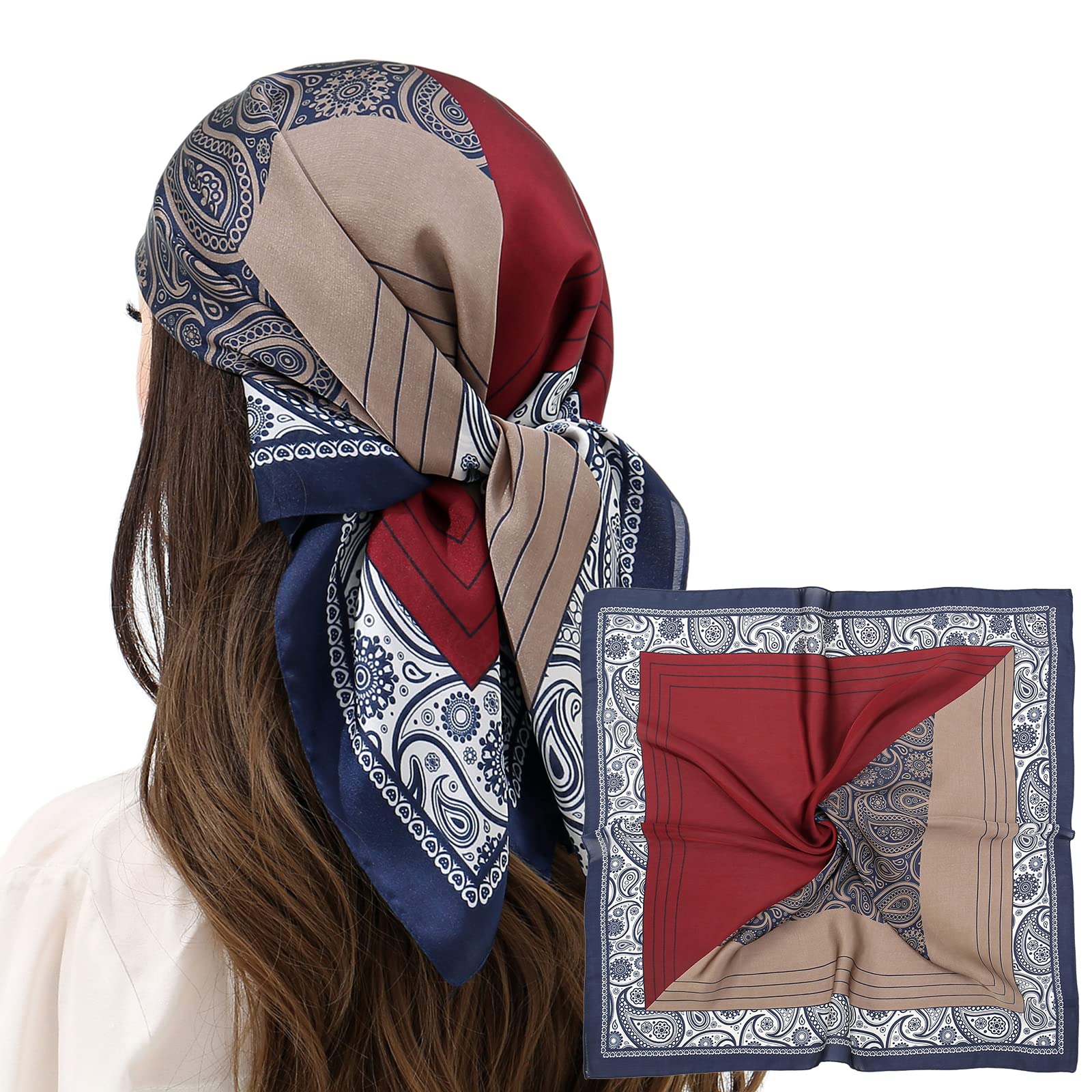 WEN Womens Head Hair Scarf Like Satin Silk Scarf Sleeping Hair Wrapping ...