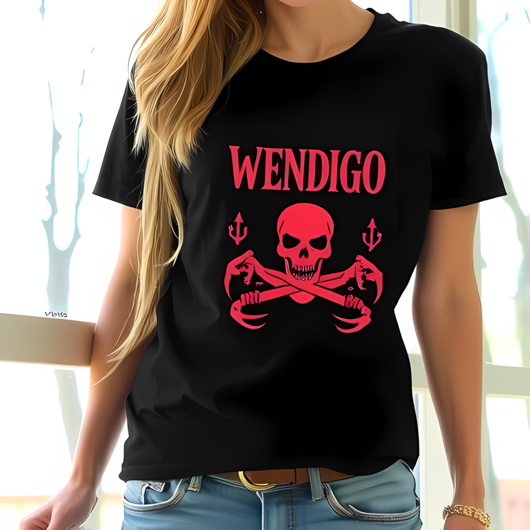 WENDIGO & Graphic Cotton Short Sleeve T-Shirt - Bold Pink Design with ...