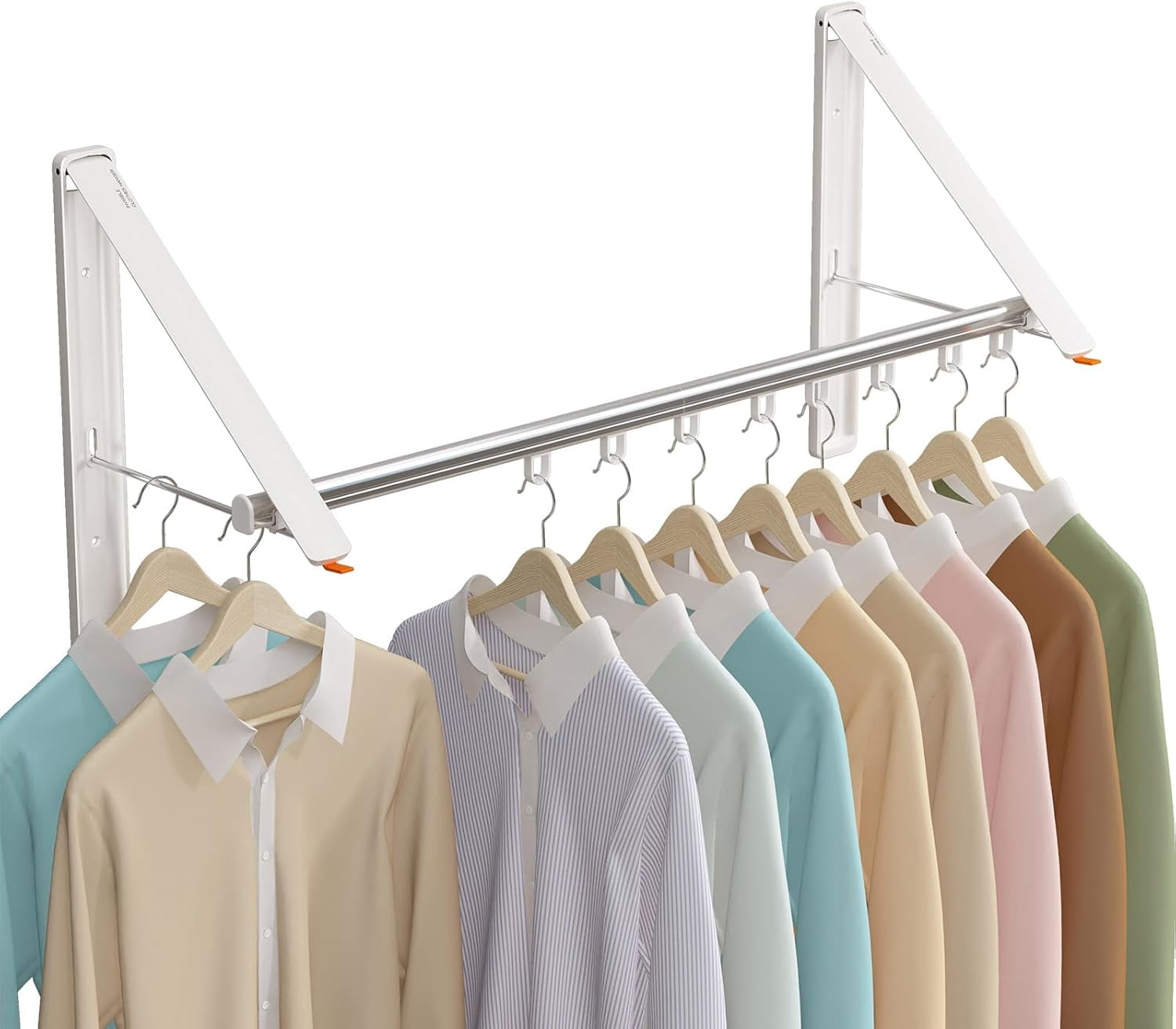 WENG Clothes Drying Rack Foldable Wall Mounted Laundry Racks for Drying ...