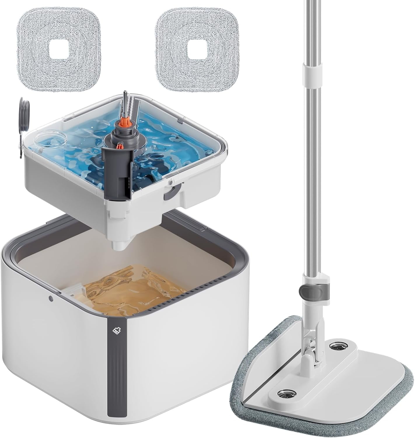 WENG Spin Mop and Bucket Set with Self Separation Dirty and Clean Water ...