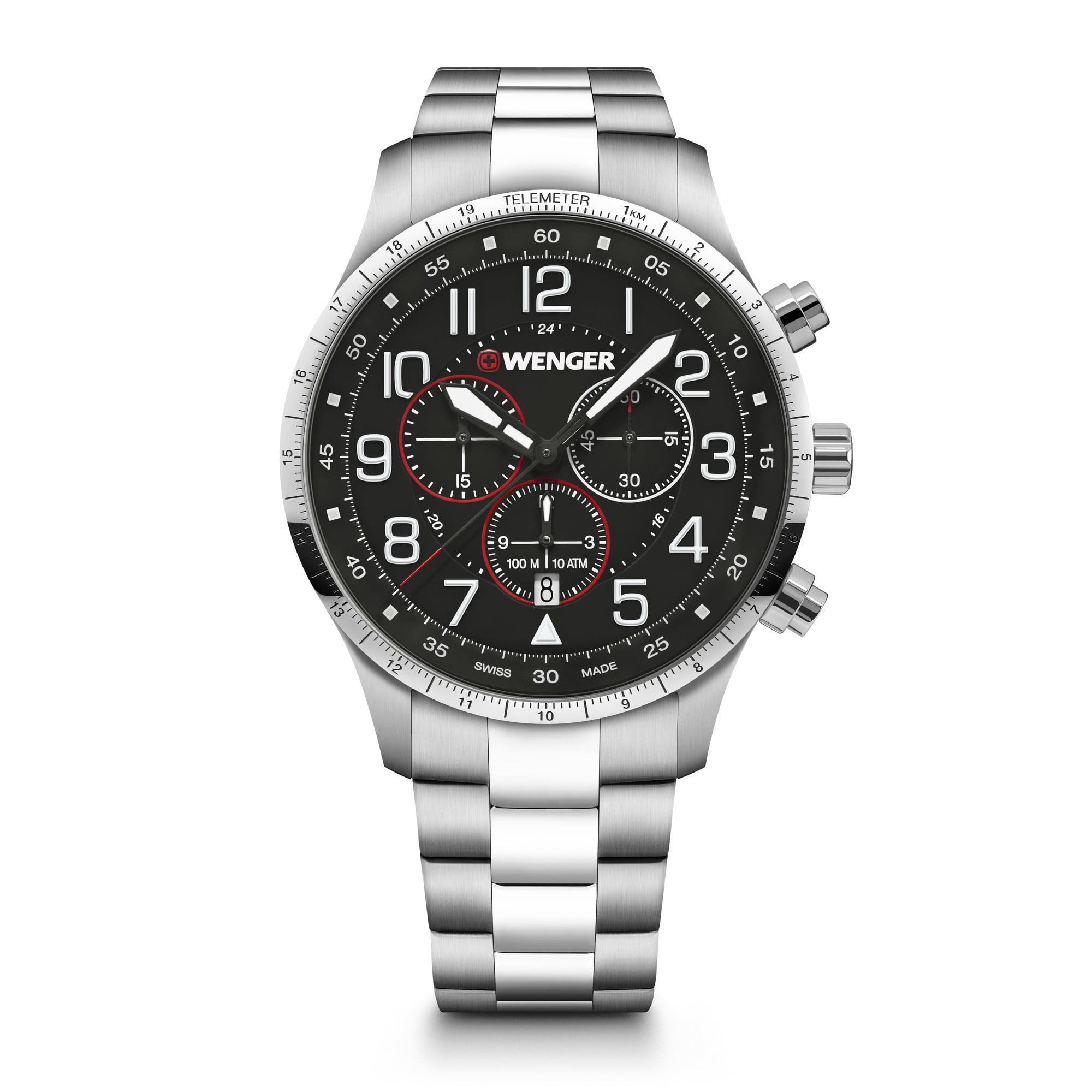 WENGER Swiss Army Men's 01.1543.120 Attitude Black Dial Chronograph ...