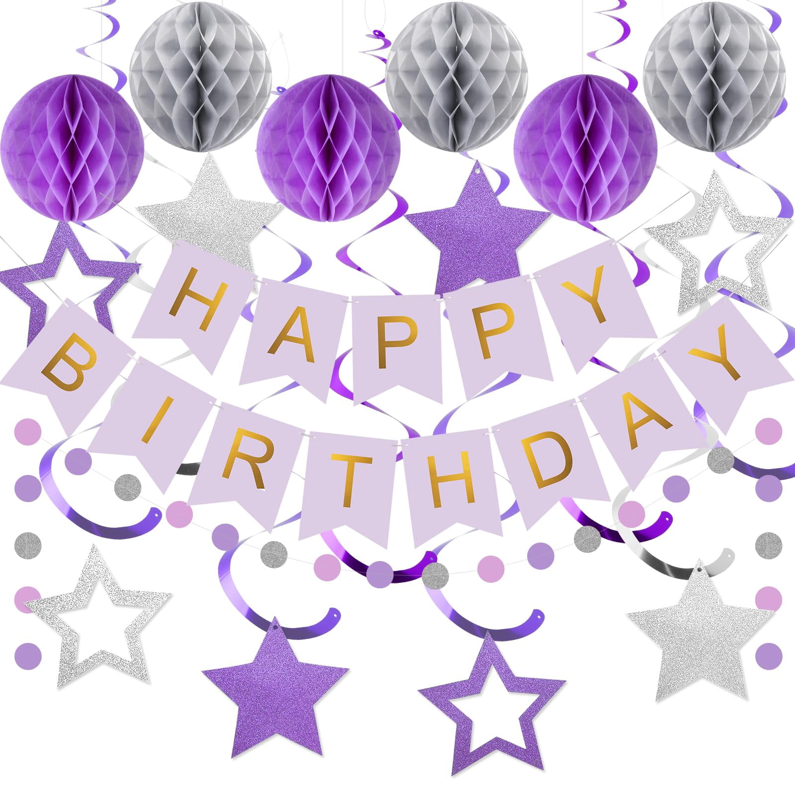 WENHAO Meowtastic Birthday Decorations, Happy Birthday Banner with ...