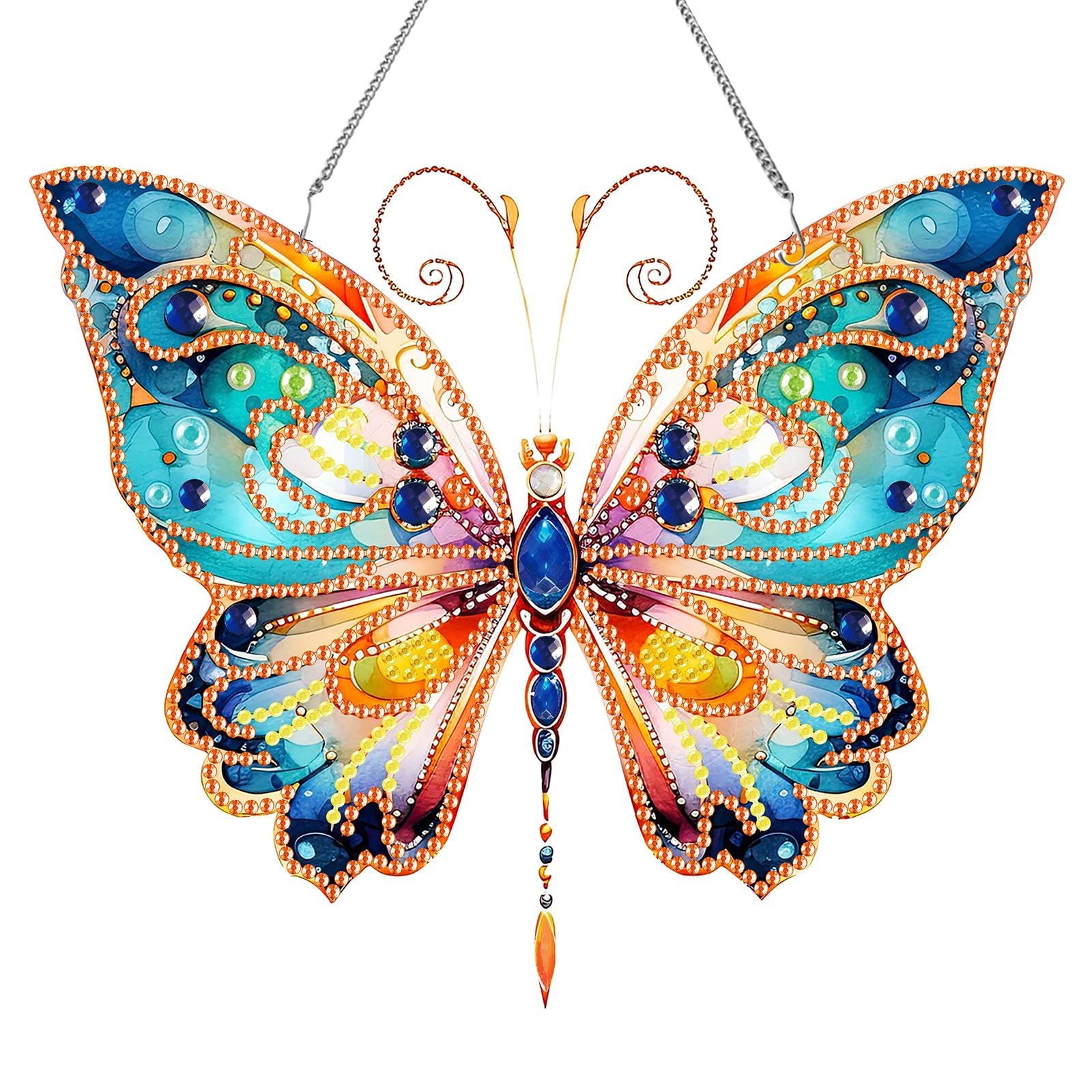 WENJING DIY Dot Diamond Pendant Diamond Art Painting Butterfly Home ...