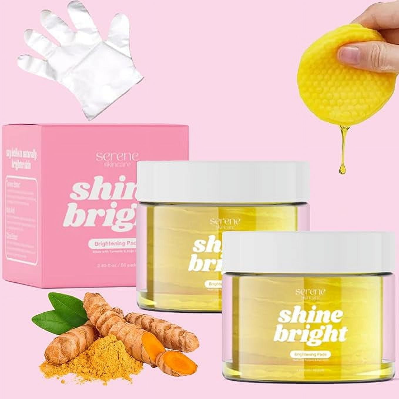 WENMENG Shine Bright Pads, Shine Bright Turmeric Kojic Acid Pads,55 ...