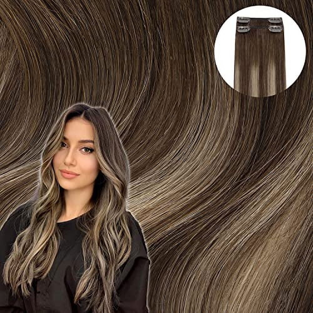 WENNALIFE Clip in Hair Extensions Real Human Hair Refill, 30g 14 inch ...