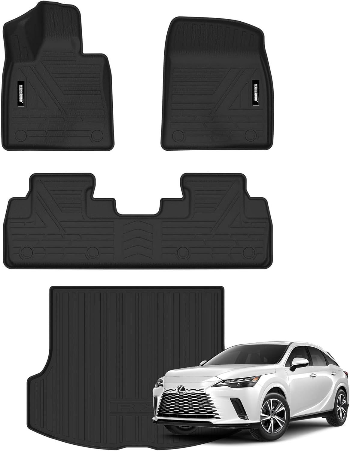WENNEBIRD All Weather Floor Mats & Cargo Liner for 2023-2025 Lexus ...