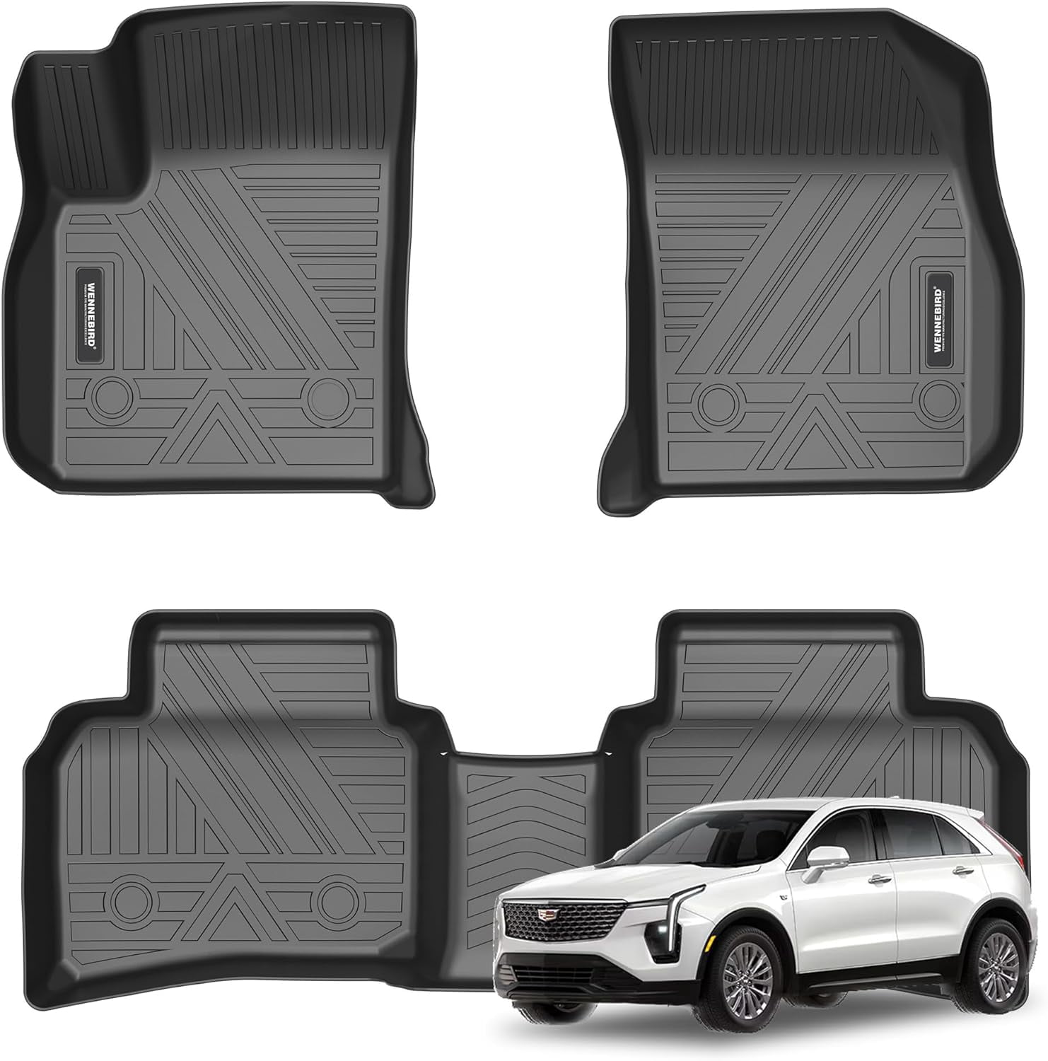 WENNEBIRD All Weather Floor Mats for 2019-2024 Cadillac XT4, XT4 Luxury ...