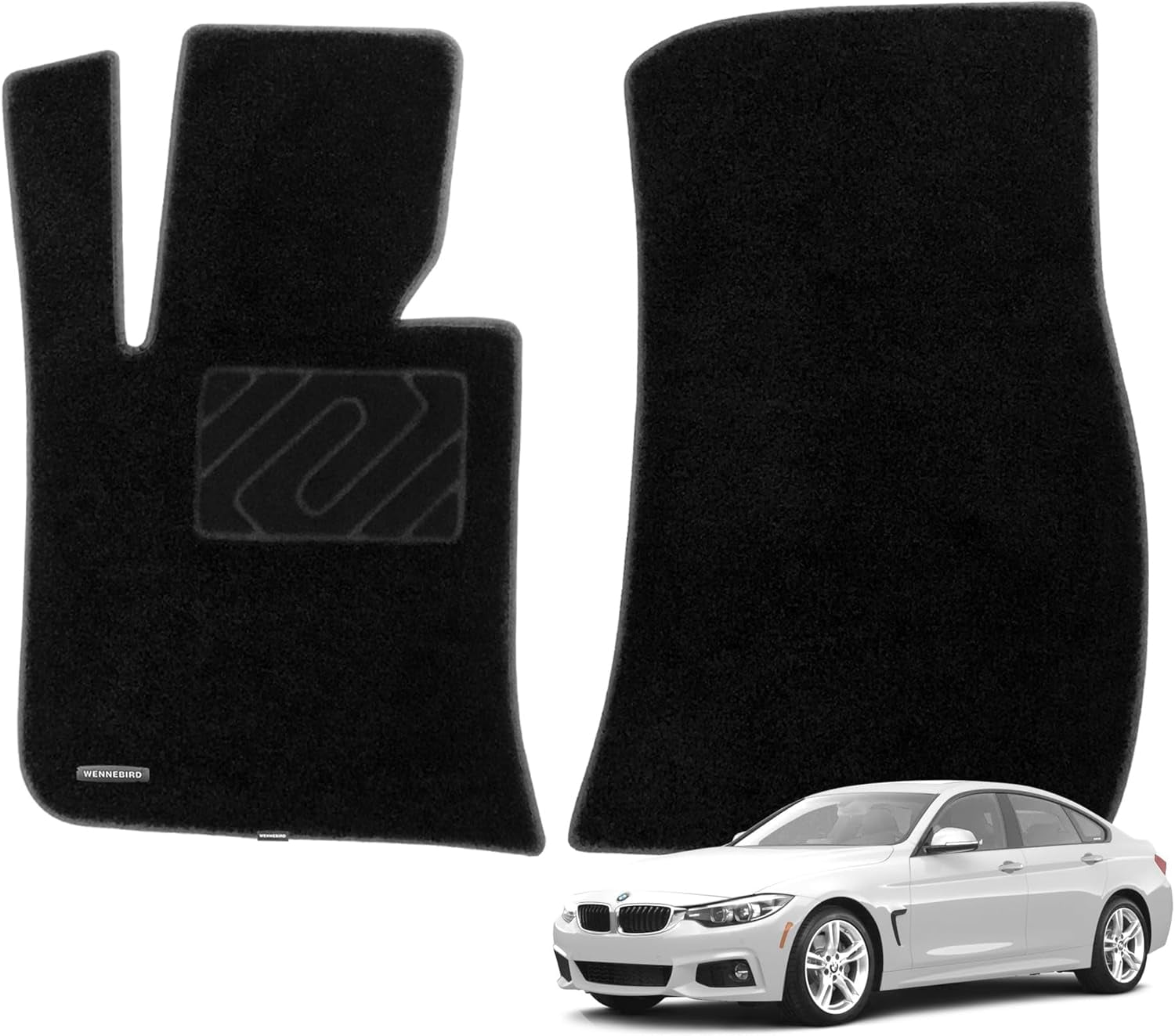 WENNEBIRD Superior Carpet Front Row Floor Mats for 2014-2020 BMW 428i ...