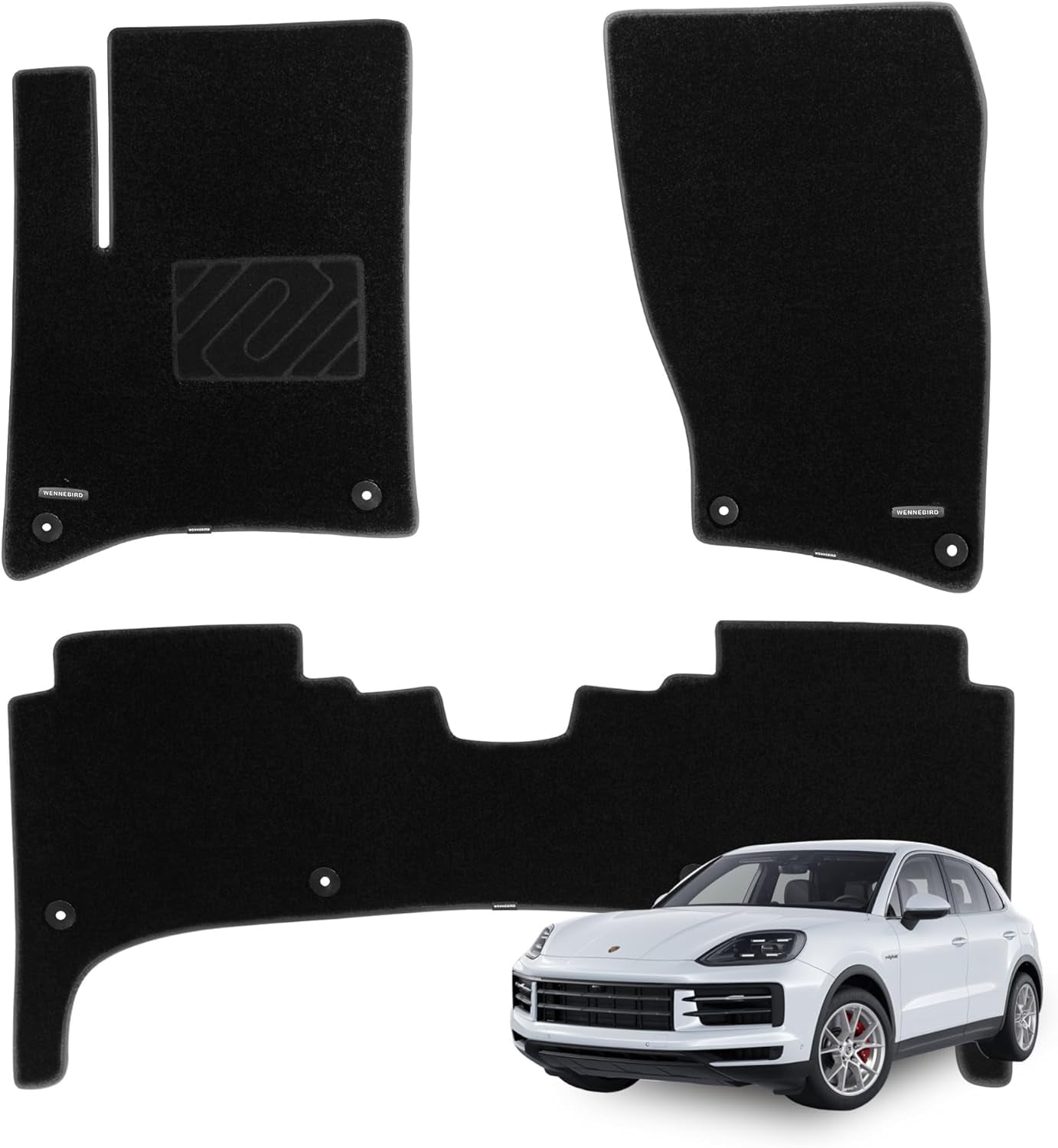 WENNEBIRD Superior Carpet Floor Mats for 2011-2018 Porsche Cayenne, 0.5 ...