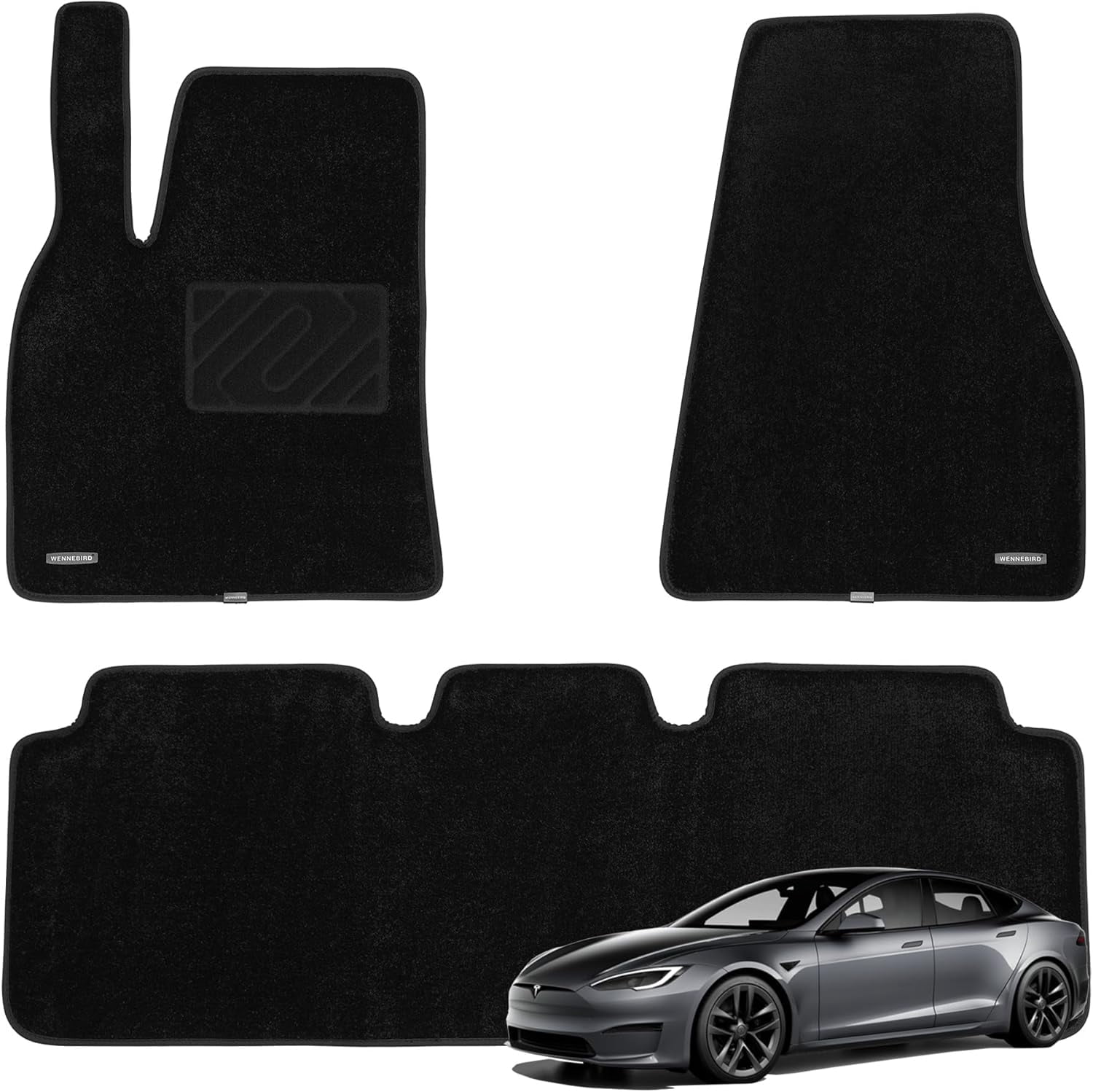 WENNEBIRD Superior Carpet Floor Mats for 2012-2020 Tesla Model S, 0.6 ...