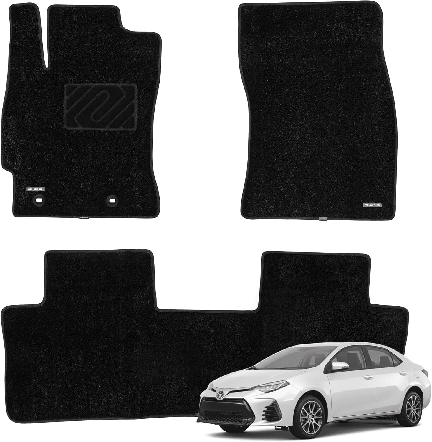 WENNEBIRD Superior Carpet Floor Mats for 2014-2019 Toyota Corolla, 0.5 ...