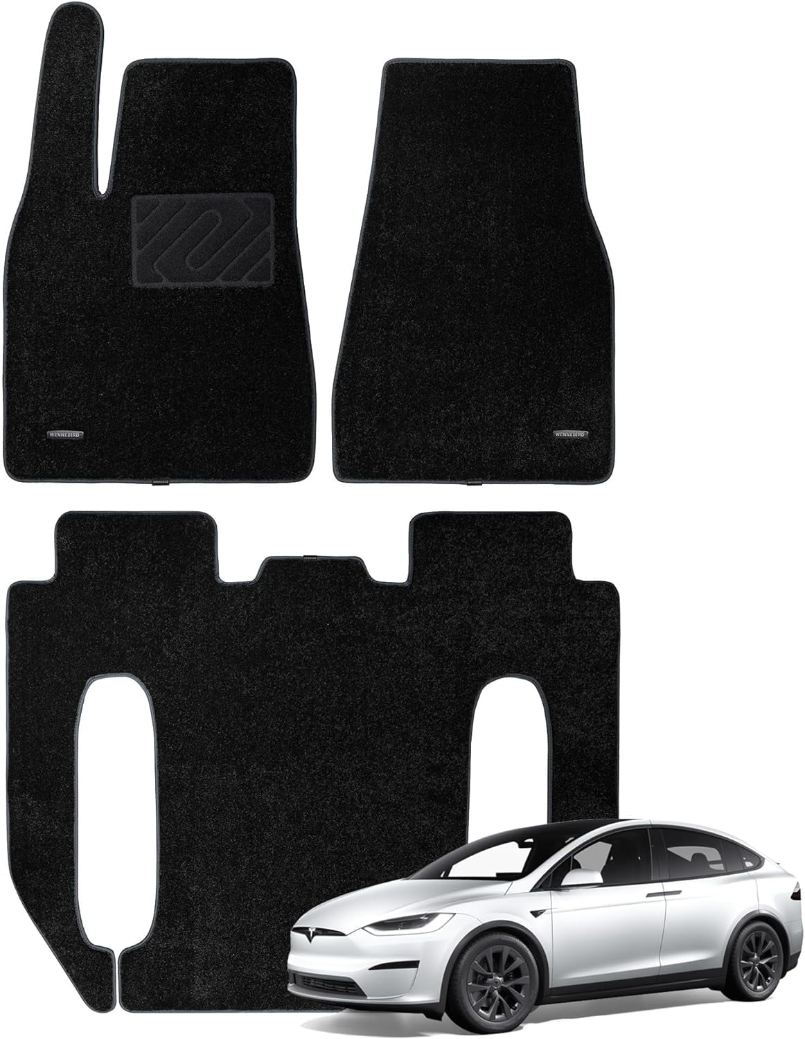 WENNEBIRD Superior Carpet Floor Mats for 2015-2020 Tesla Model X 6 ...