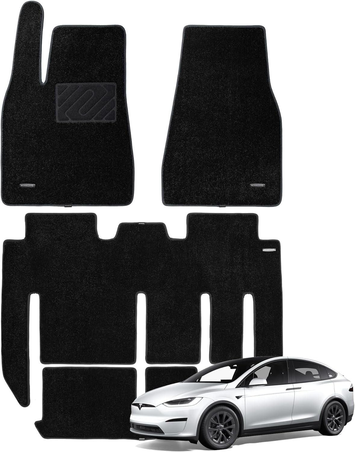 WENNEBIRD Superior Carpet Floor Mats for 2015-2020 Tesla Model X 7 ...