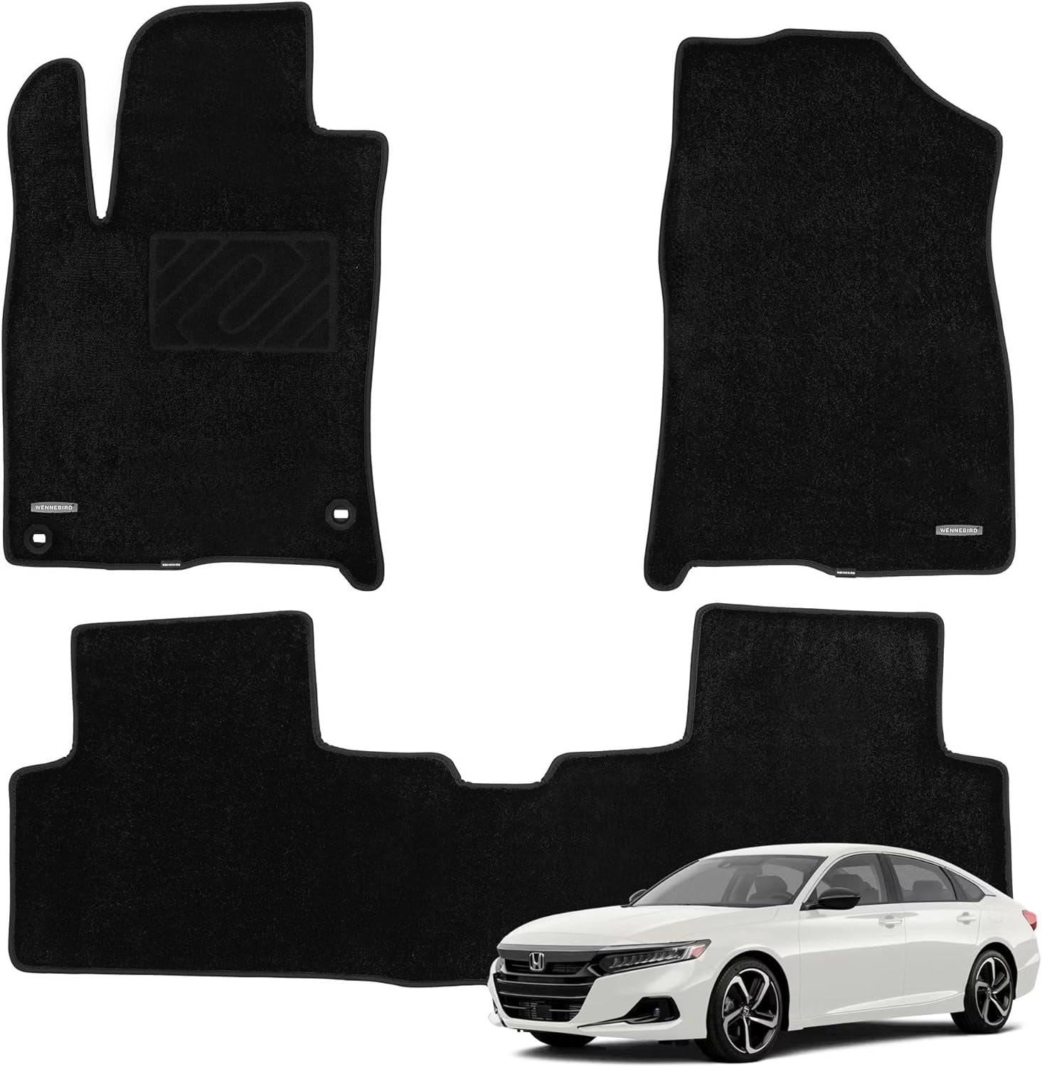 WENNEBIRD Superior Carpet Floor Mats for 2018-2022 Honda Accord, 0.5 ...