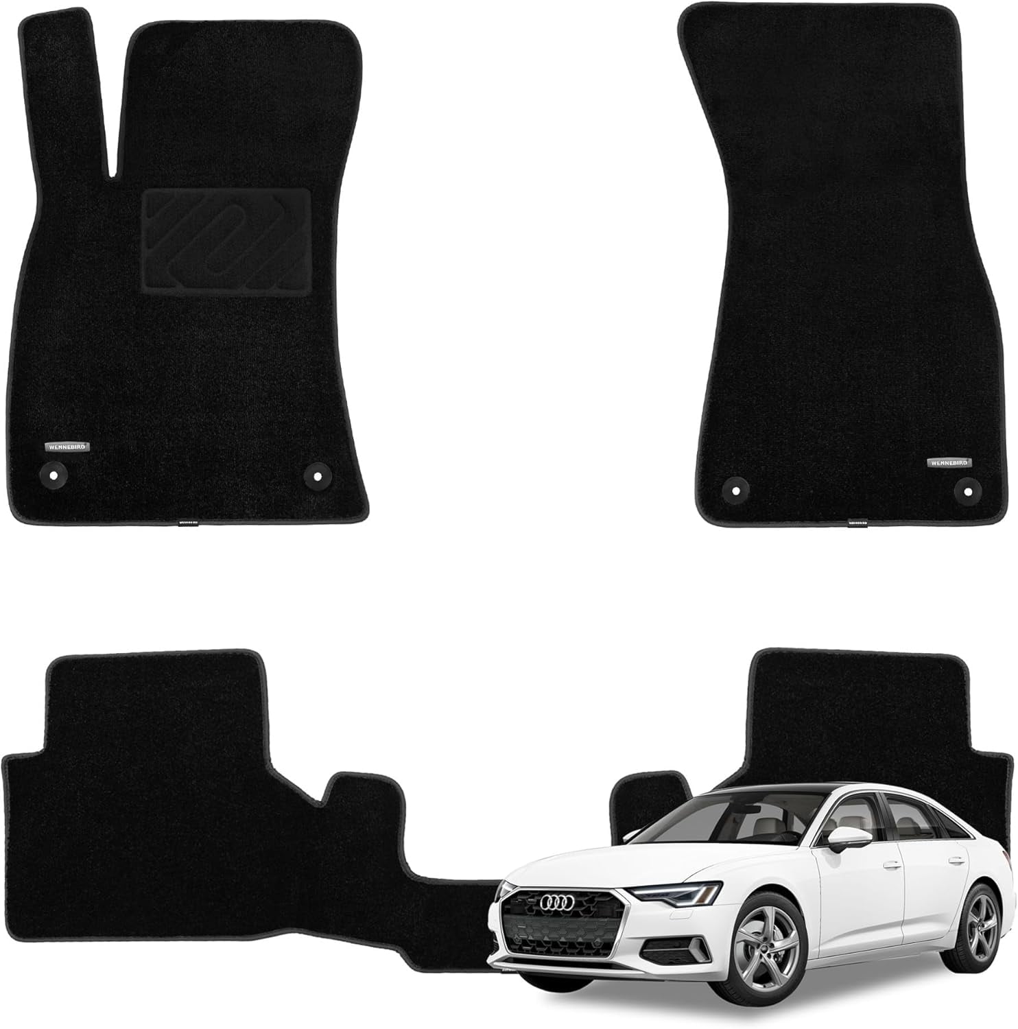 WENNEBIRD Superior Carpet Floor Mats for 2019-2025 Audi A6, A6 Allroad, A6 Avant, S6, RS6 / A7 ...