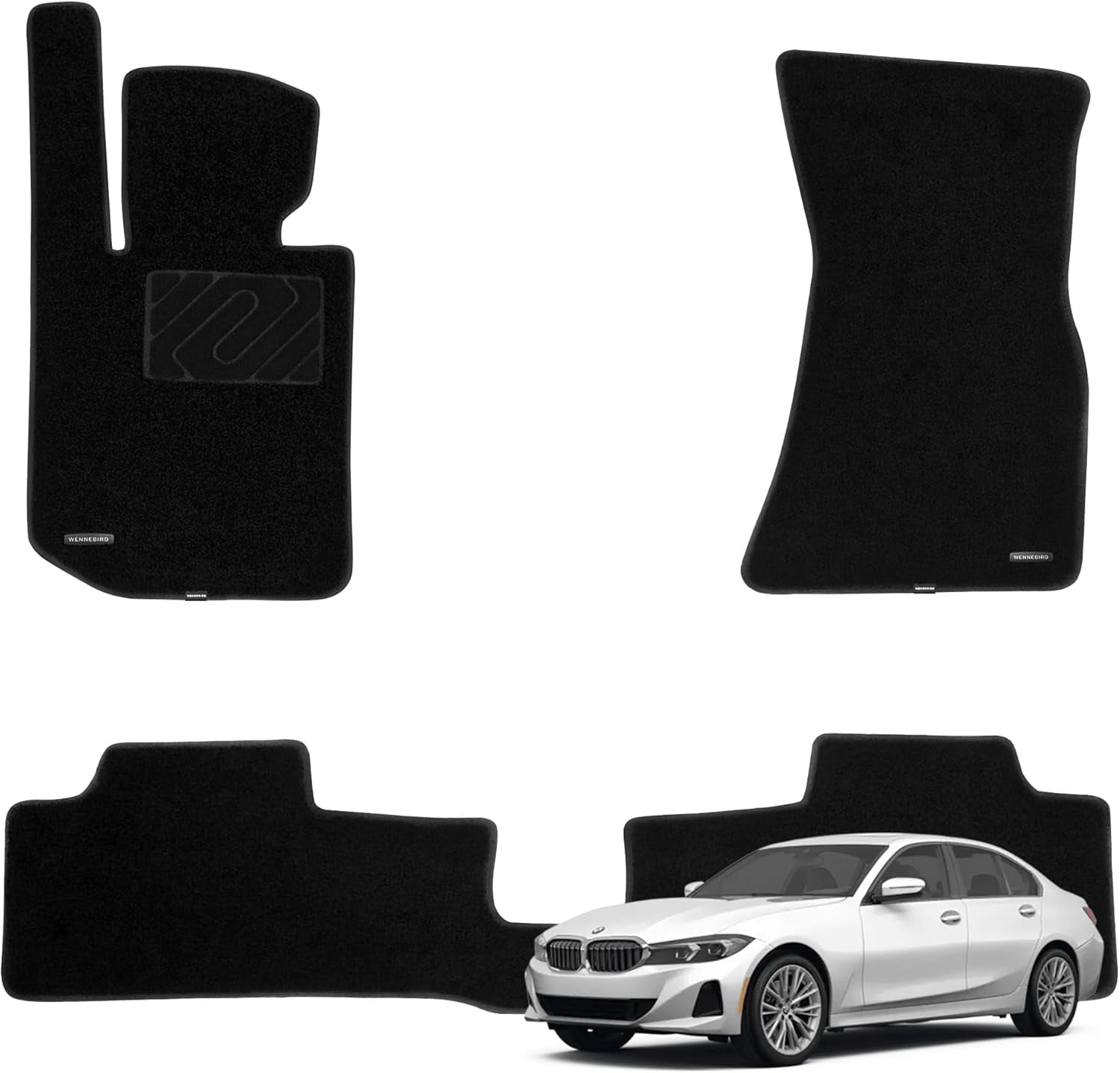 WENNEBIRD Superior Carpet Floor Mats for 2019-2025 BMW 330i, 330e ...