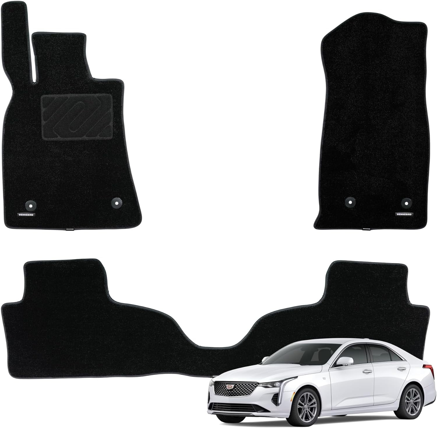 WENNEBIRD Superior Carpet Floor Mats for 2020-2024 Cadillac CT4, CT4-V ...