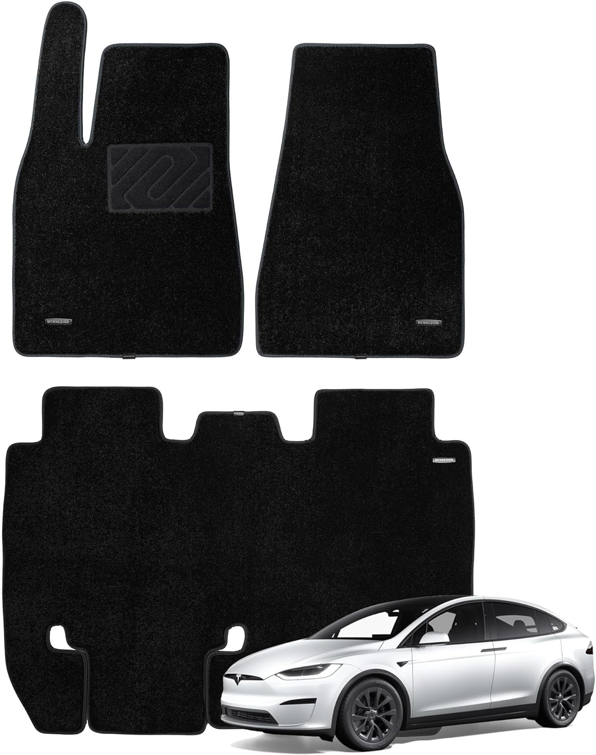 WENNEBIRD Superior Carpet Floor Mats for 2021-2025 Tesla Model X 5 ...