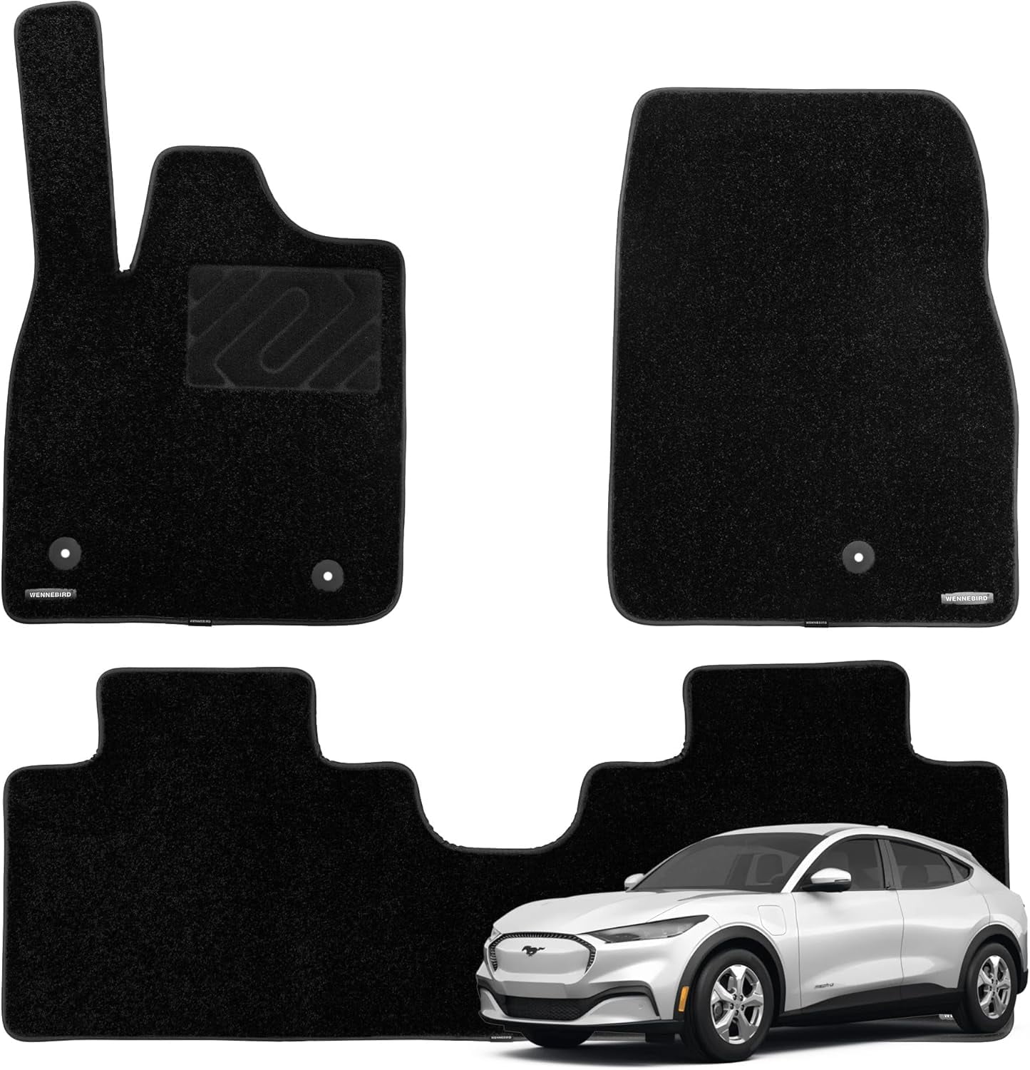 WENNEBIRD Superior Carpet Floor Mats for 2021-2025 Ford Mustang Mach-E ...