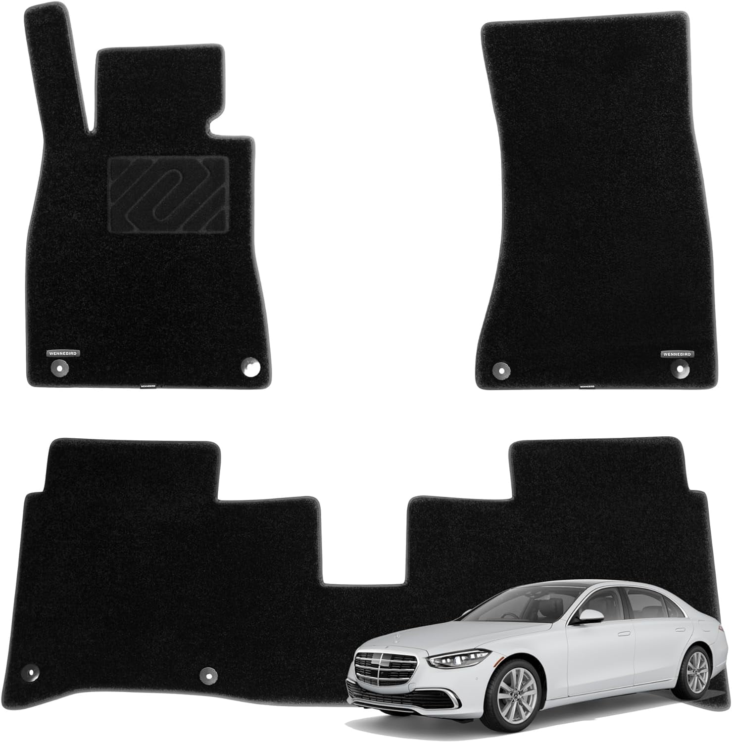 WENNEBIRD Superior Carpet Floor Mats for 2021-2025 Mercedes-Benz S ...