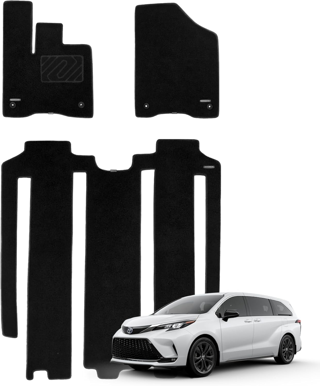 WENNEBIRD Superior Carpet Floor Mats for 2021-2025 Toyota Sienna 7 ...