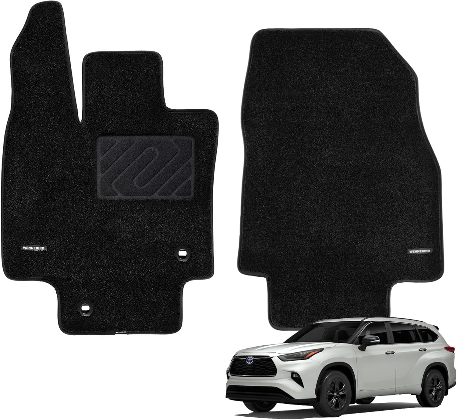 WENNEBIRD Superior Carpet Front Row Floor Mats for 2020-2025 Toyota ...