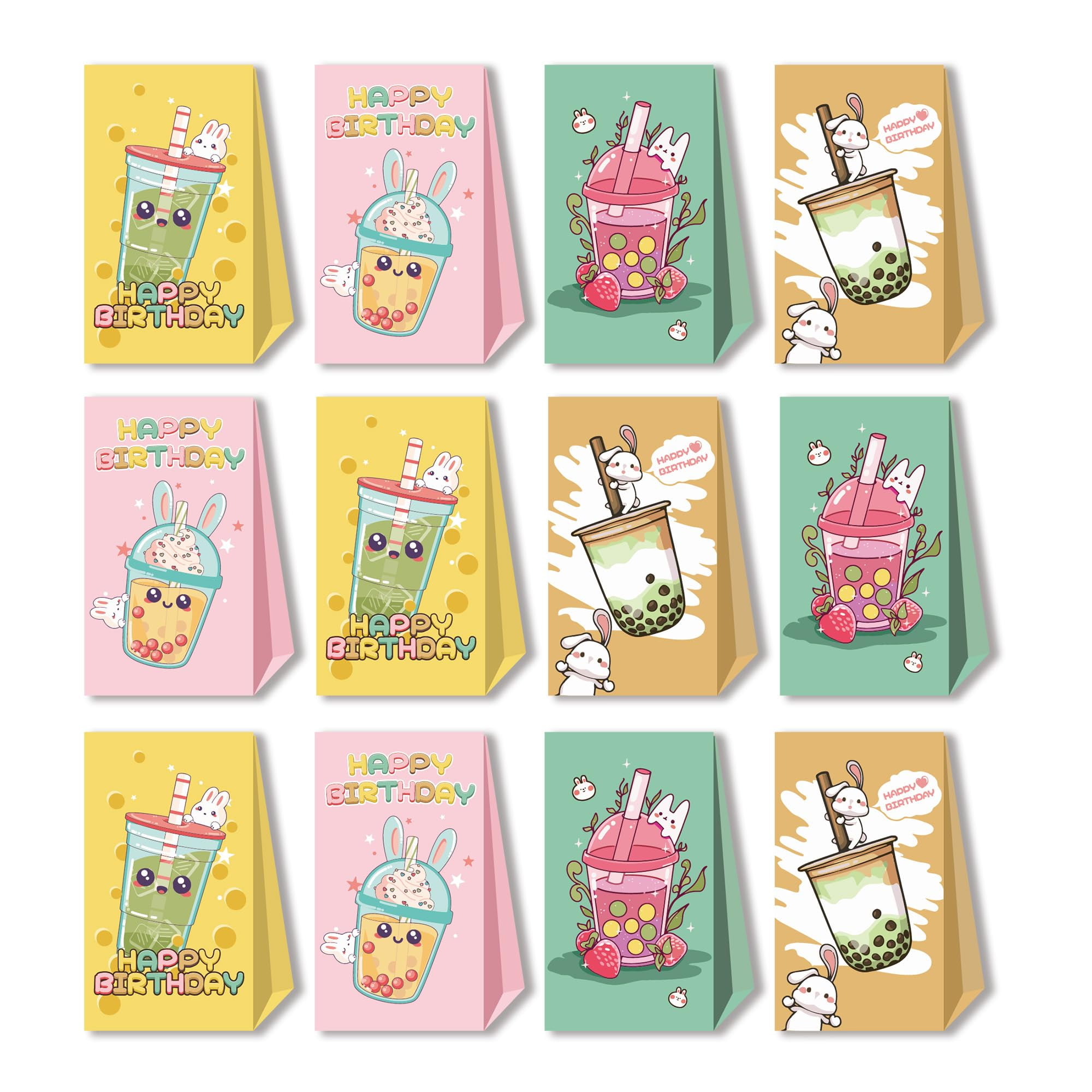 WENNIA 12Pcs Boba Tea Party Favor BSL1 Bags for Bubble Tea Birthday ...