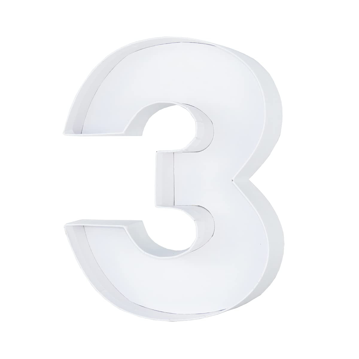 WENPACK 8" Small Fillable Cardboard Number Shaped Mache Kids (White, 3 ...