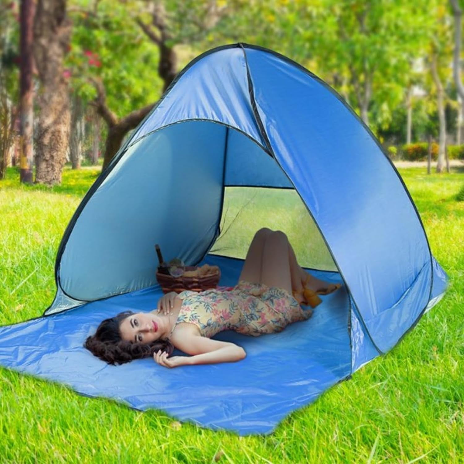 WENQIANG (2-3 Persons) Portable Outdoor Sun Protection Tent, Automatic and Quick Erection Design ...