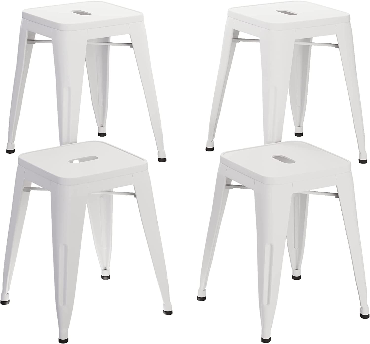 WENTMENT 18 Inch Stools Set of 4 Dining Room Chairs Vintage Stackable ...