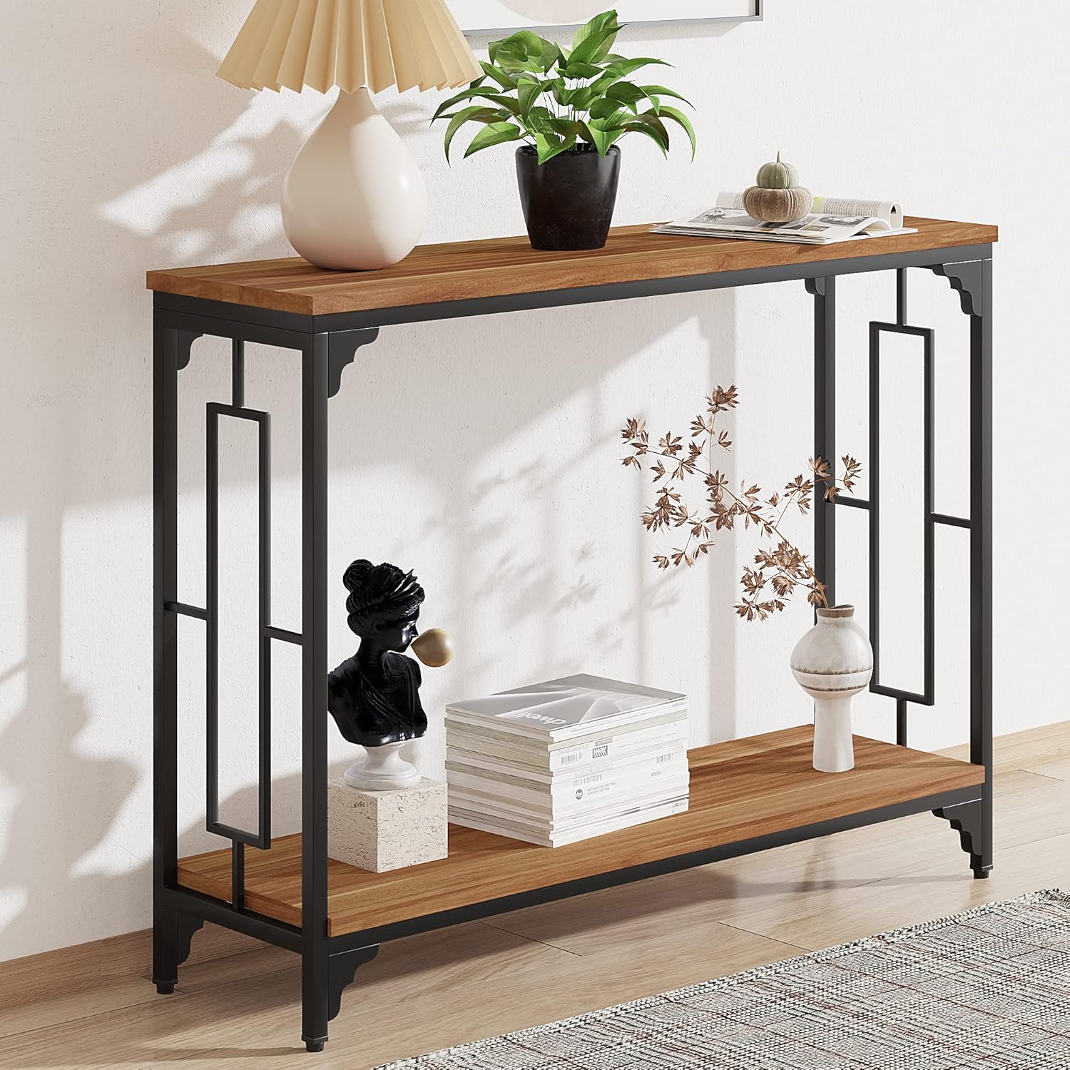 WENTMENT Console Tale Entryway Table with Open Shelf, Window Table 2 ...