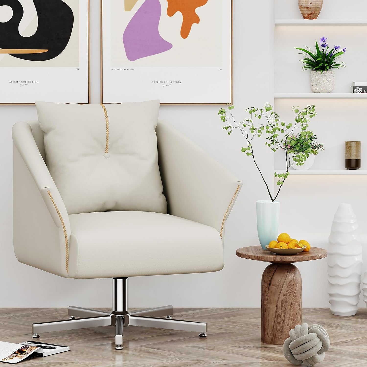 WENTMENT Swivel Accent Chair Modern Home Office Chair Desk Chair No ...