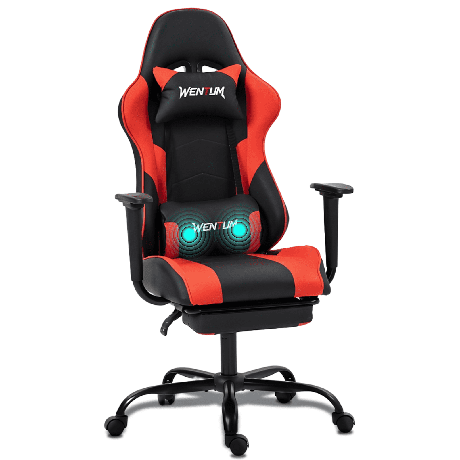 WENTUM Reclining Gaming Chair with Footrest, Massage Racing Office ...