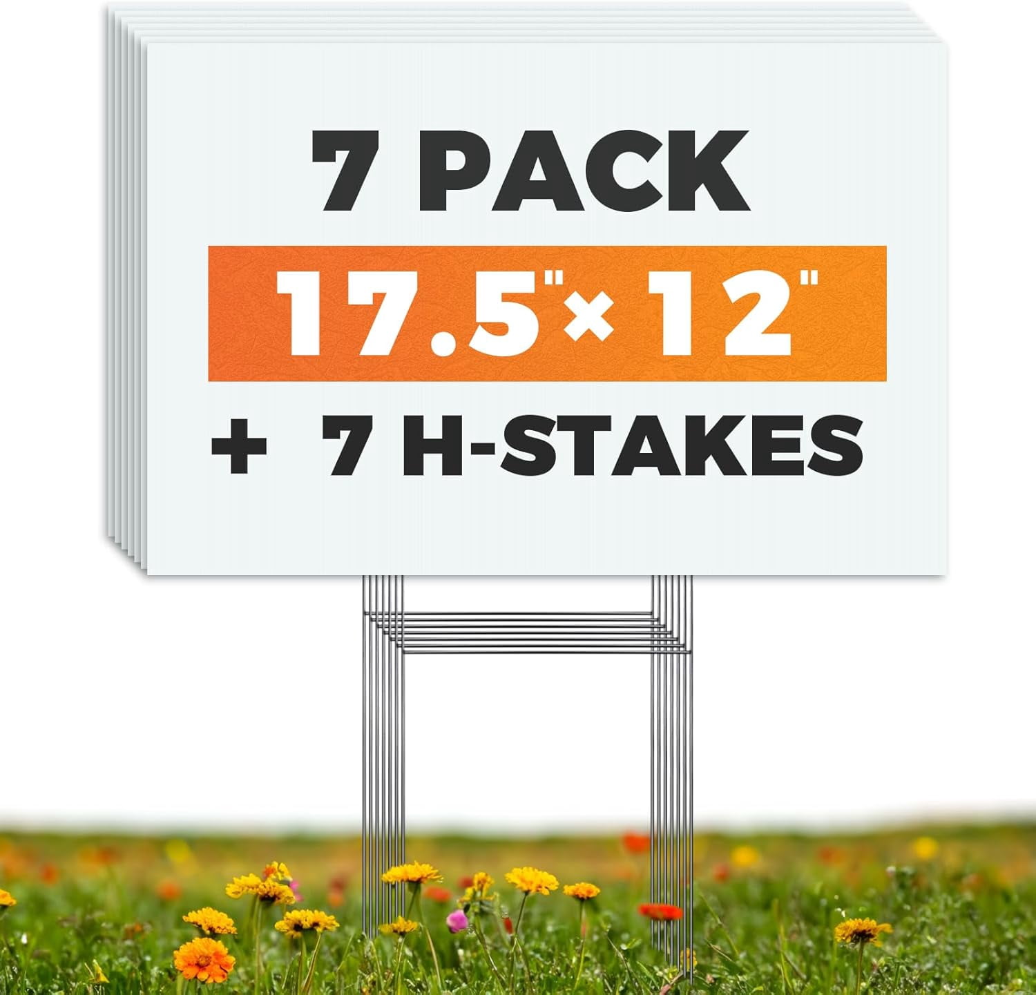 WENWELL Blank Yard Signs with H-Stakes, 17x12 inches, Double-Sided ...