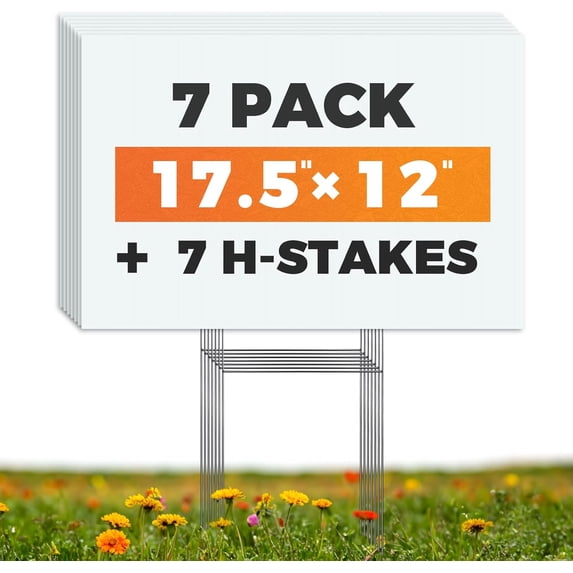 WENWELL Blank Yard Signs with H-Stakes, 17x12 inches, Double-Sided ...