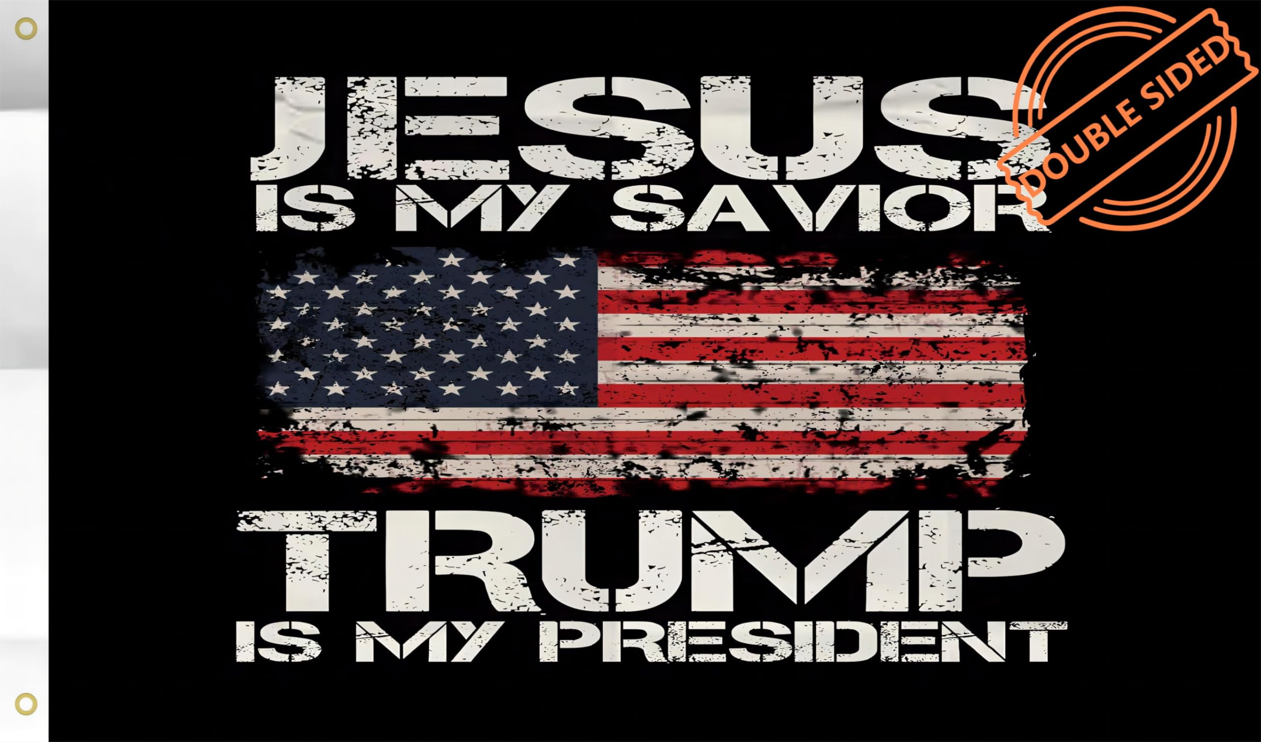 WENWELL Jesus is My Savior Trump is My President Flag 3x5 Ft Double ...
