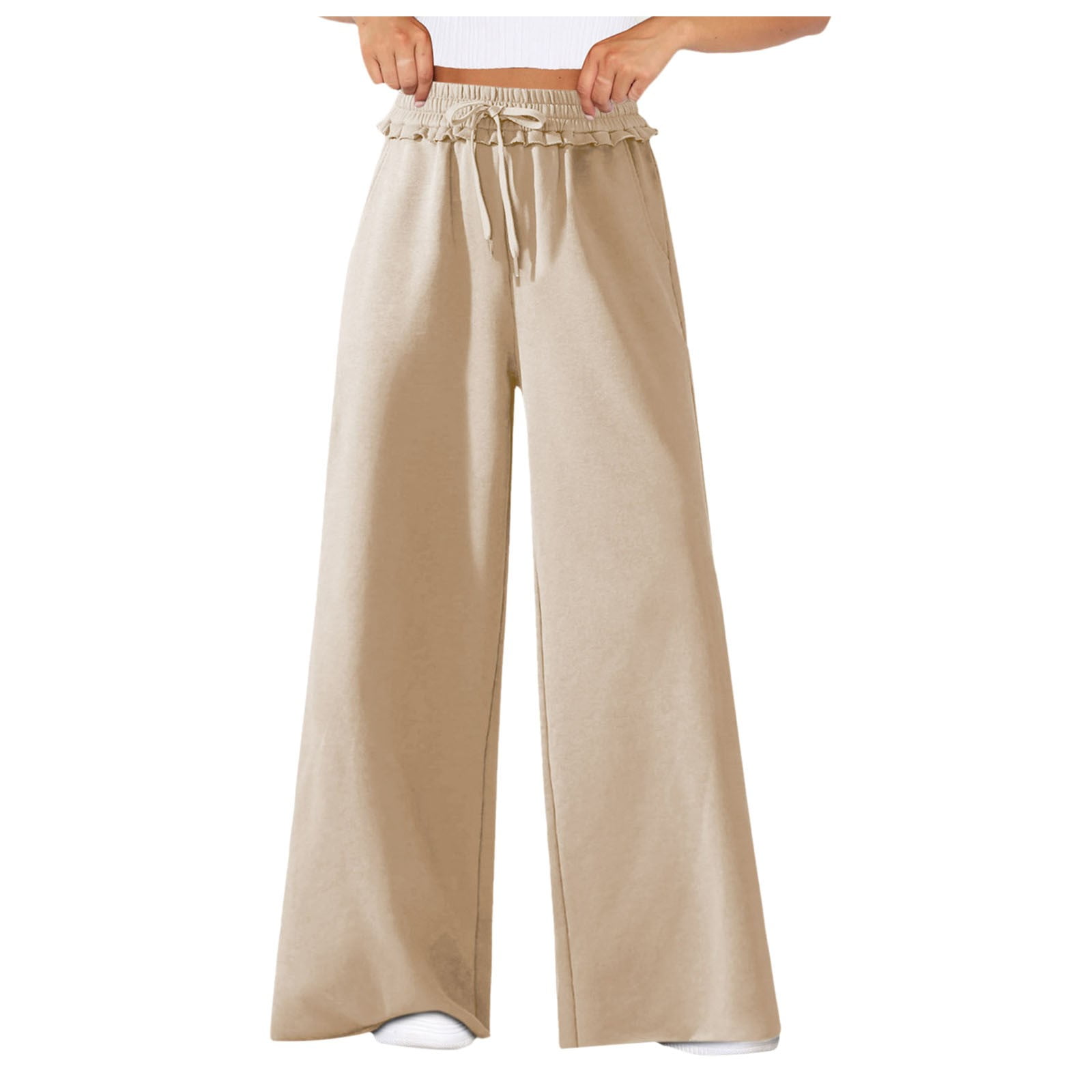 WENWU Pants for Women Business Casual Outfits for Women Beige Work ...
