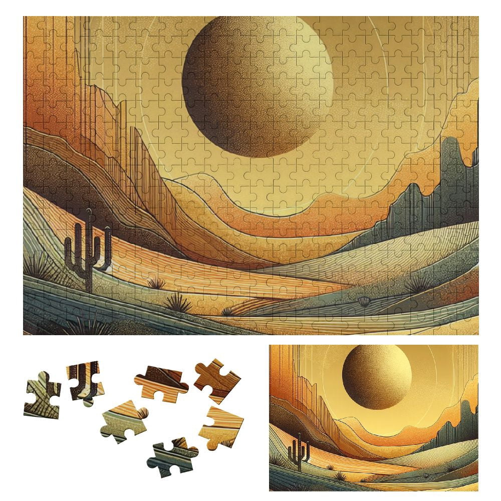 WENZZ Desert Landscape Cactus Wooden Puzzle Challenging Difficult Wood ...