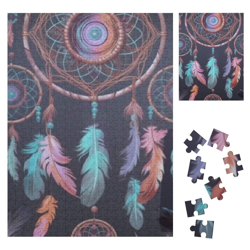 WENZZ Dream Catcher Feathers Magical Realism Wooden Jigsaw Puzzle ...
