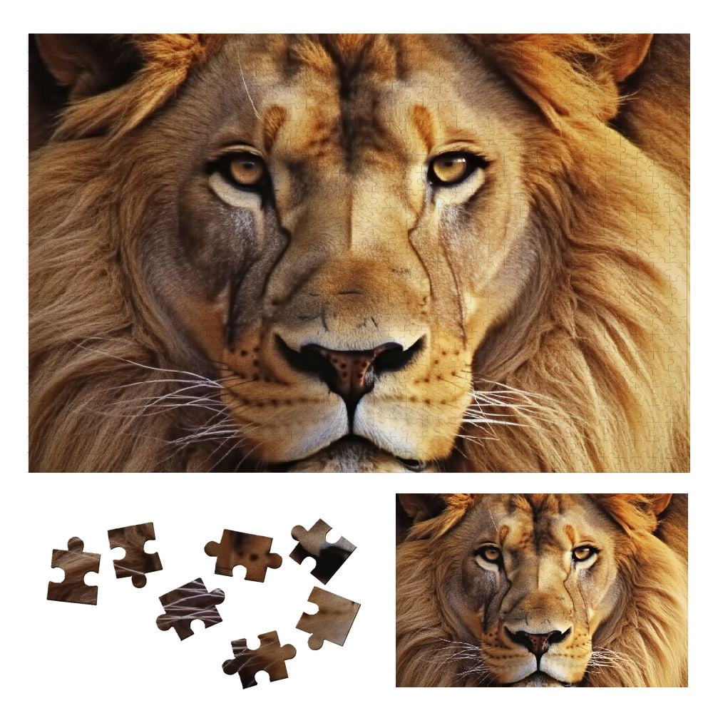 WENZZ Lion Wooden Jigsaw Puzzle Leisure Game Toy Gift for Family ...