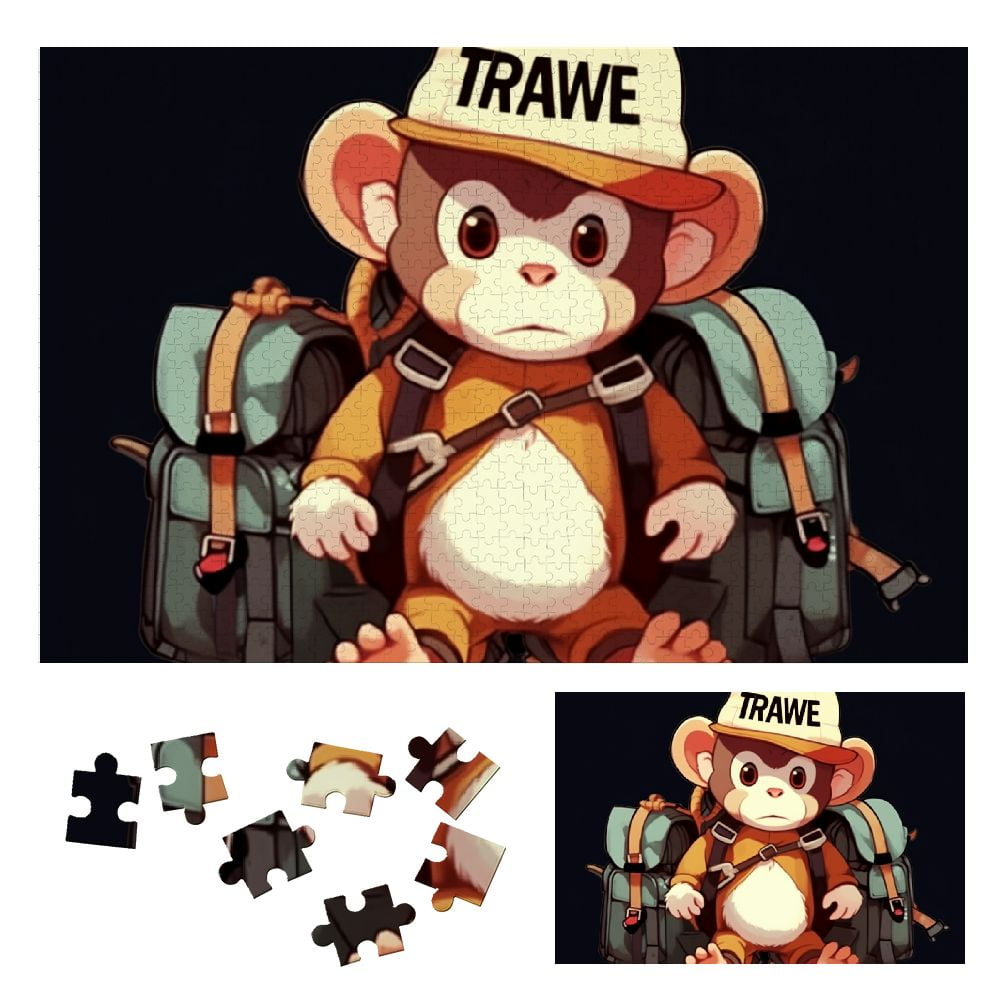 WENZZ Monkey Wooden Puzzle Challenging Difficult Brain Teaser for ...