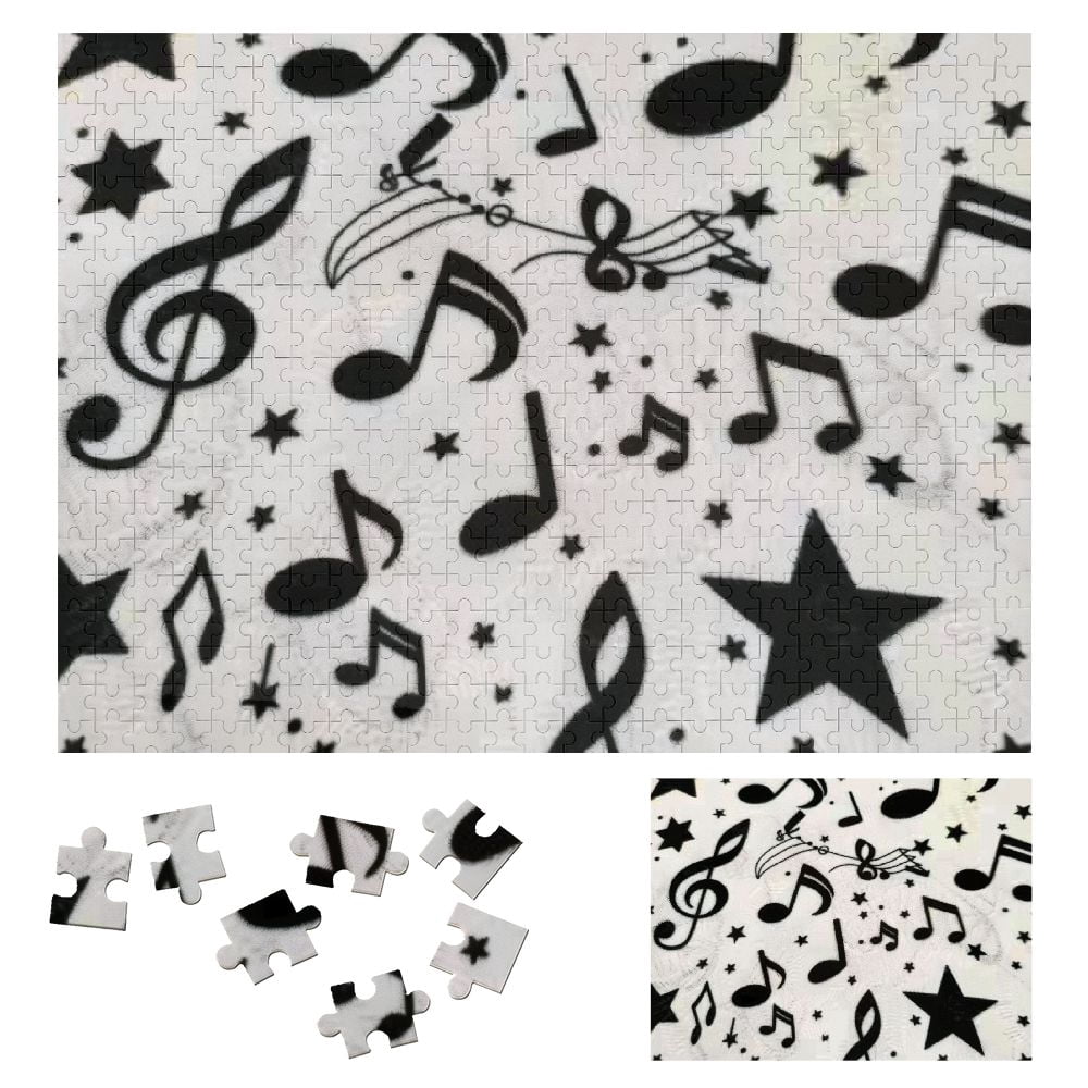 Lingy Music Notes Stars Tattoo Wooden Jigsaw Puzzle Game Toy Gift for ...