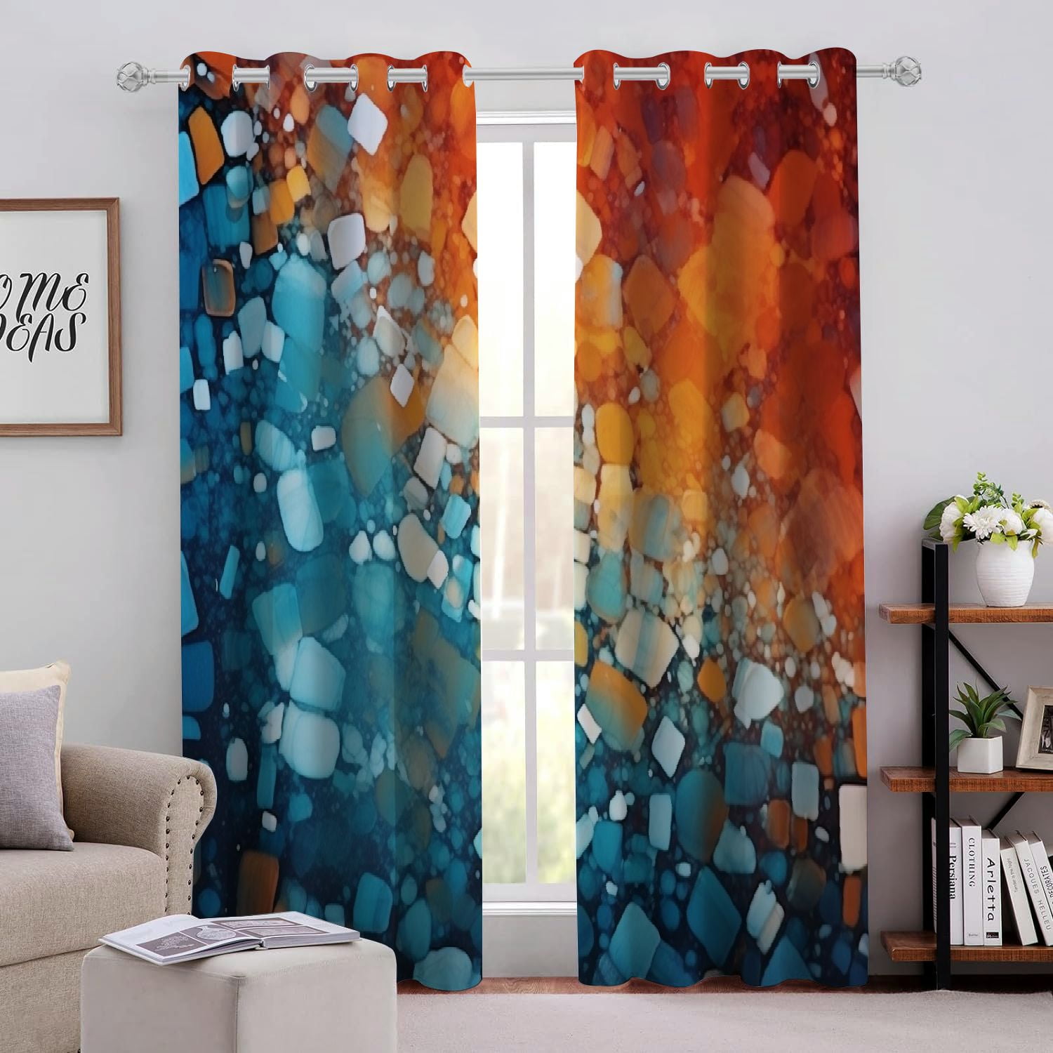 WENZZ Paper Texture Perforated Light Blocking Curtains 2-Pack ...