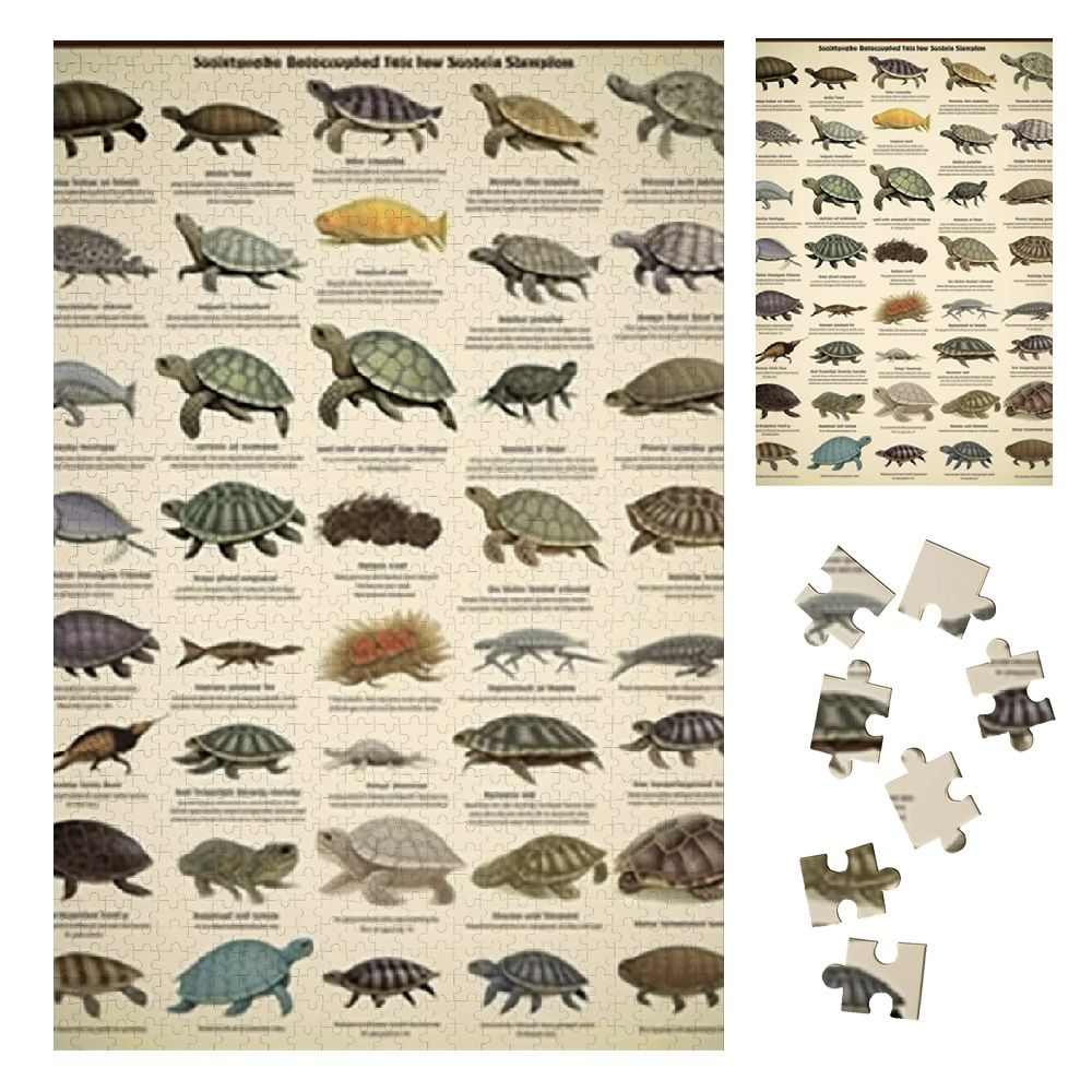 WENZZ Sea Turtles Wooden Jigsaw Puzzle Vertical Challenging Difficult ...