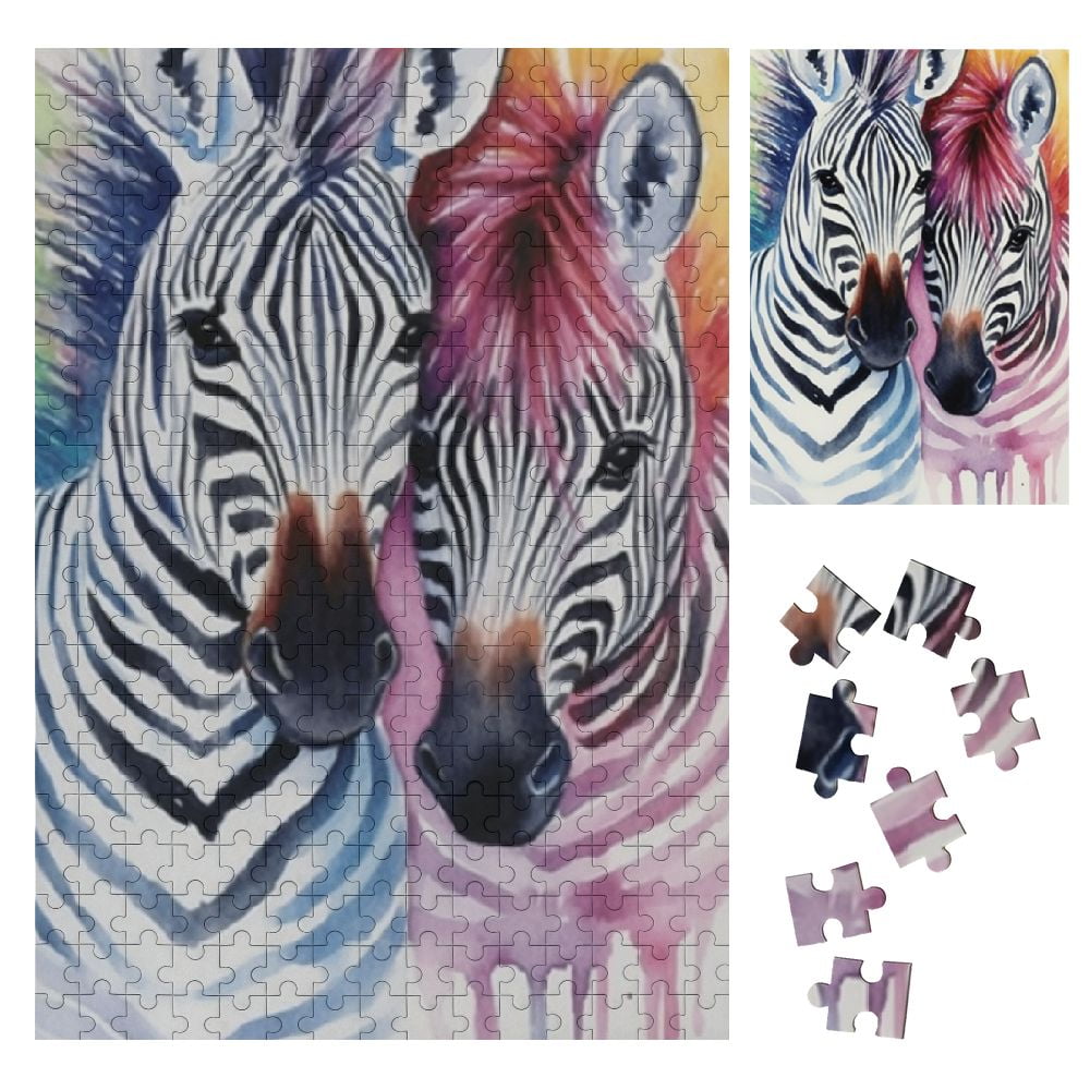 WENZZ Zebras Wooden Jigsaw Puzzle Vertical Leisure Game Toy Gift for ...