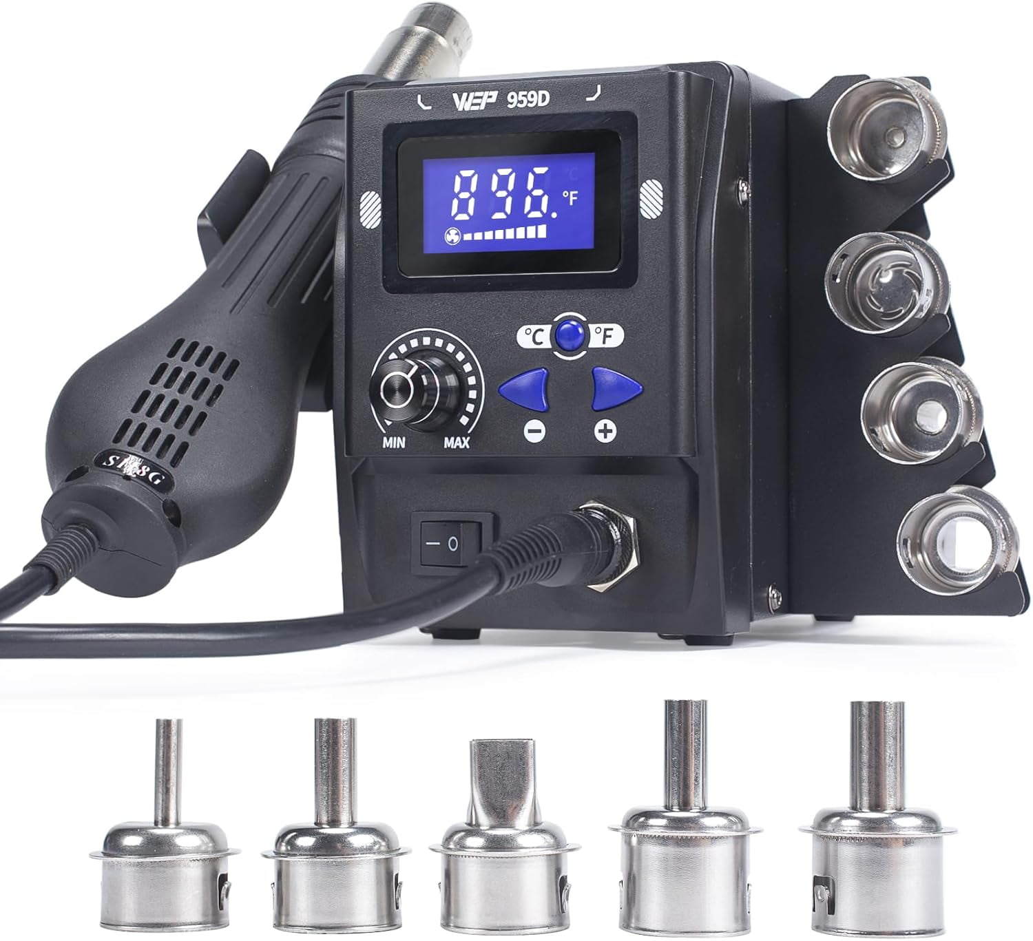 WEP 959D Hot Air SMD Soldering Rework Station with Quick-Change Nozzle ...