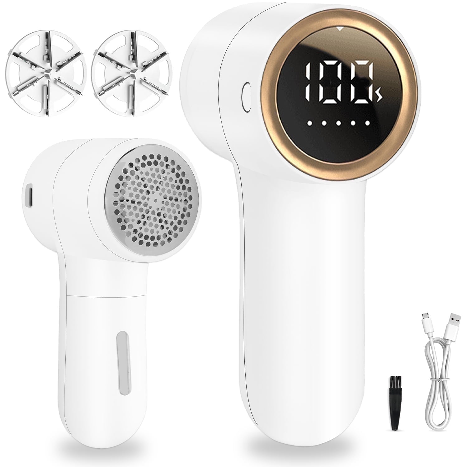 WEPSEN Fabric Shaver, Rechargeable Lint Remover, 6 Blades, LED Display ...