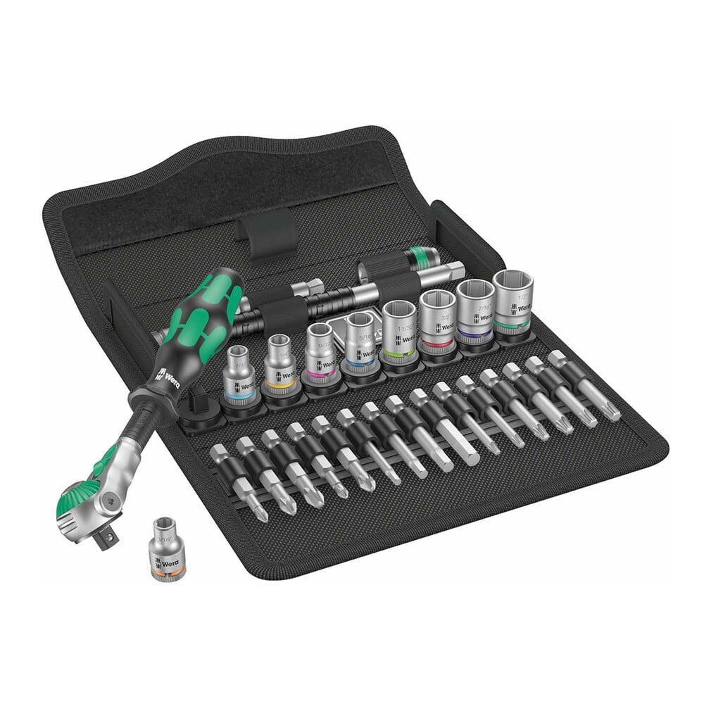 WERA SAE 1/4″ DRIVE MULTI-FUNCTION ZYKLOP SPEED RATCHET SOCKET SET - 28 ...