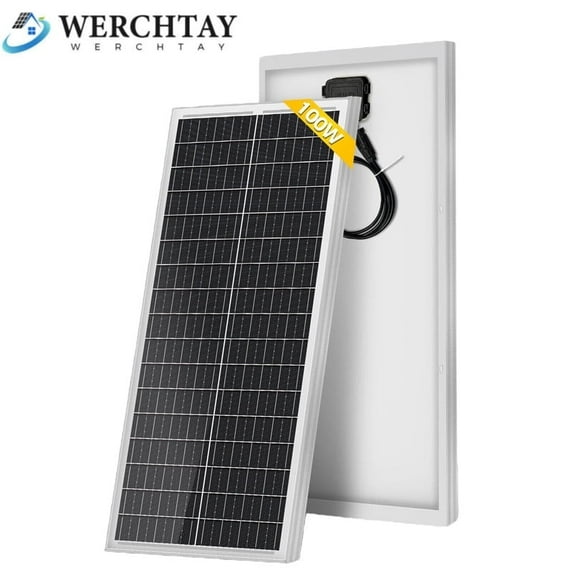 WERCHTAY 100W Mono Solar Panel 12V Car Battery Charger Rooftop Boat RV ...